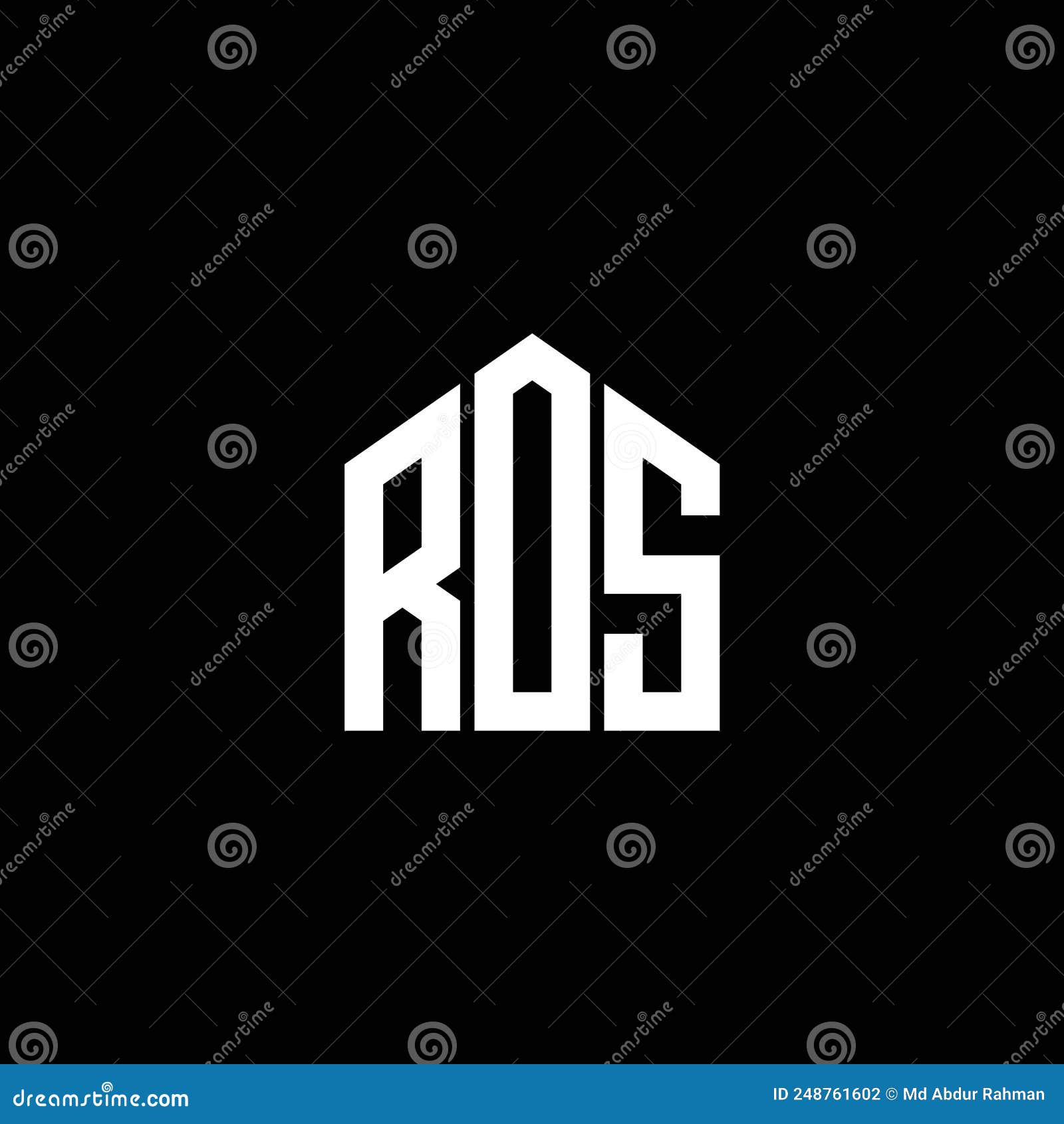 ROS Letter Logo Design On BLACK Background. ROS Creative Initials ...