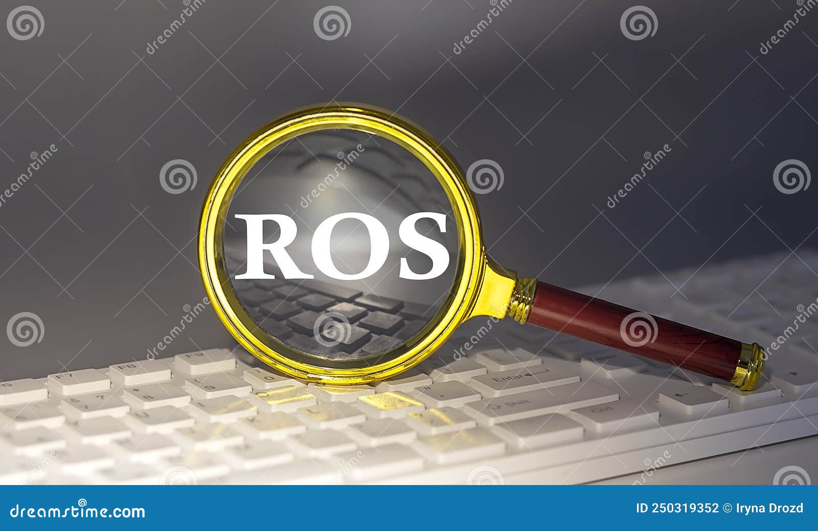 ROS Text on Magnifier on a Keyboard, Business Concept Stock Photo ...