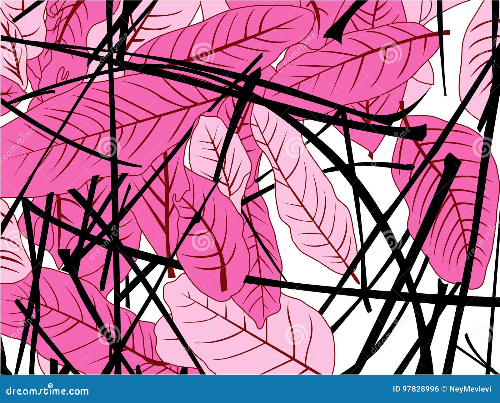 Rosa de la hoja ilustración del vector. Ilustración de fondo - 97828996