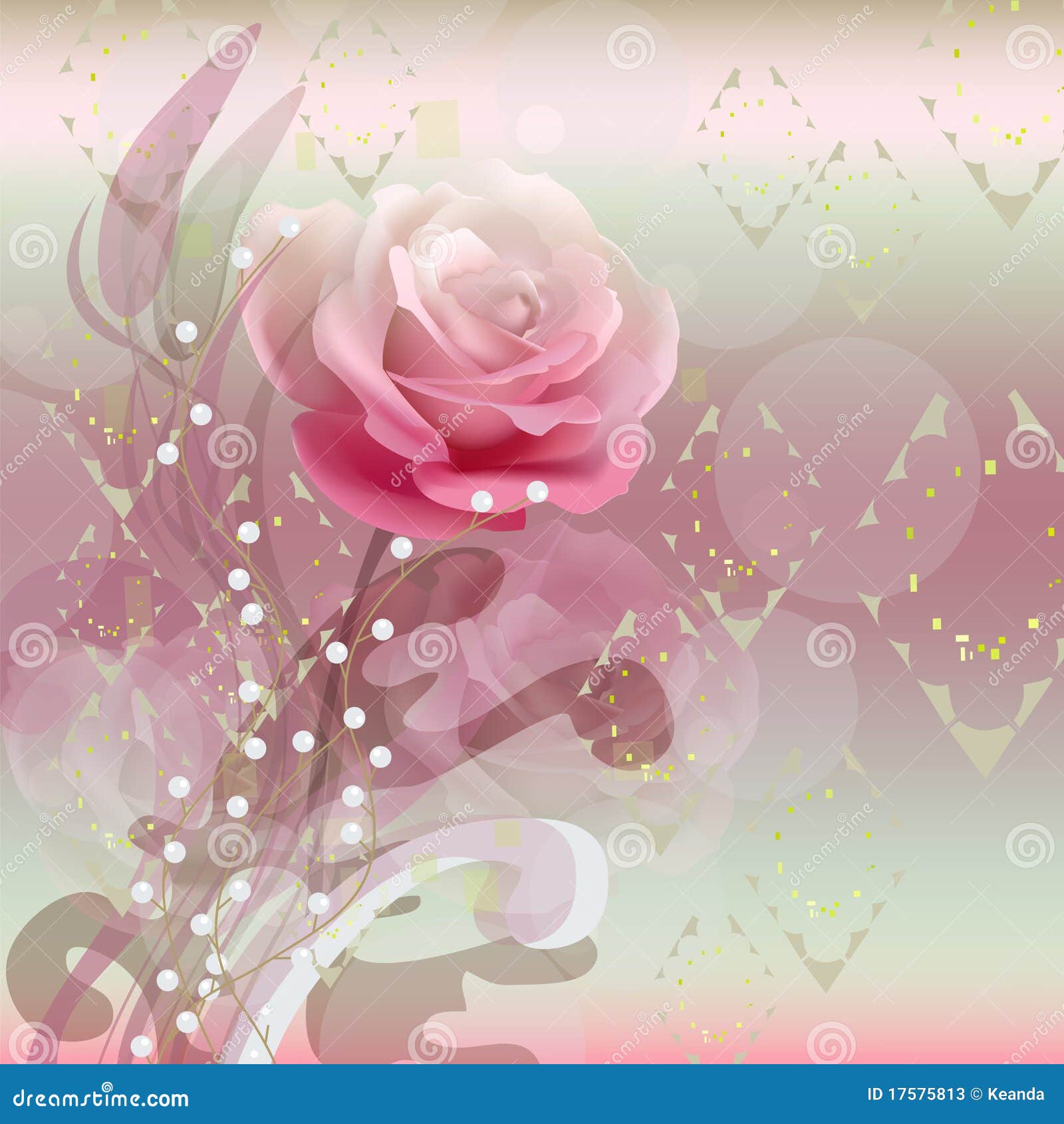 Rosa em um fundo abstrato ilustração do vetor. Ilustração de valentina ...