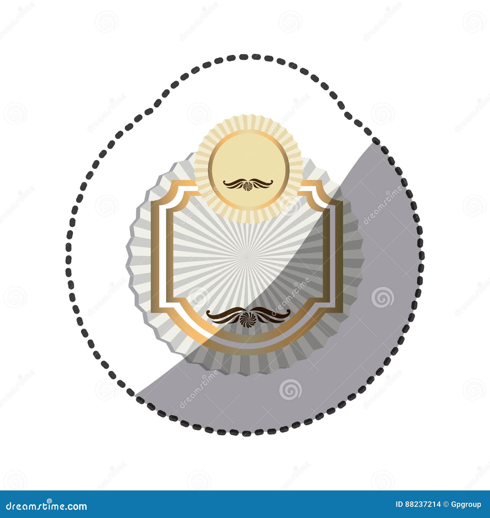 Rosa Emblem Med Symboler Inom Symbol Stock Illustrationer ...