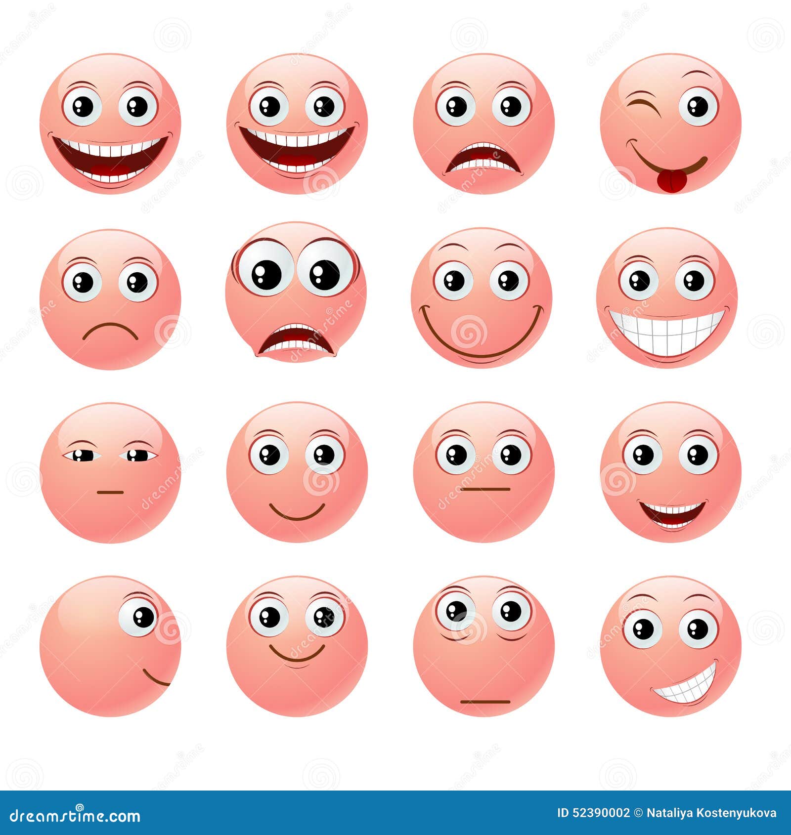 Rosa Emoticons vektor abbildung. Illustration von teil - 52390002
