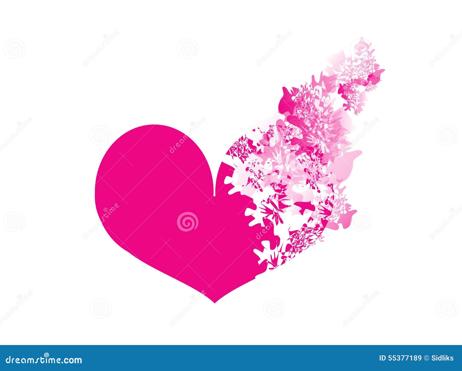 Rosa Herz stock abbildung. Illustration von auslegung - 55377189