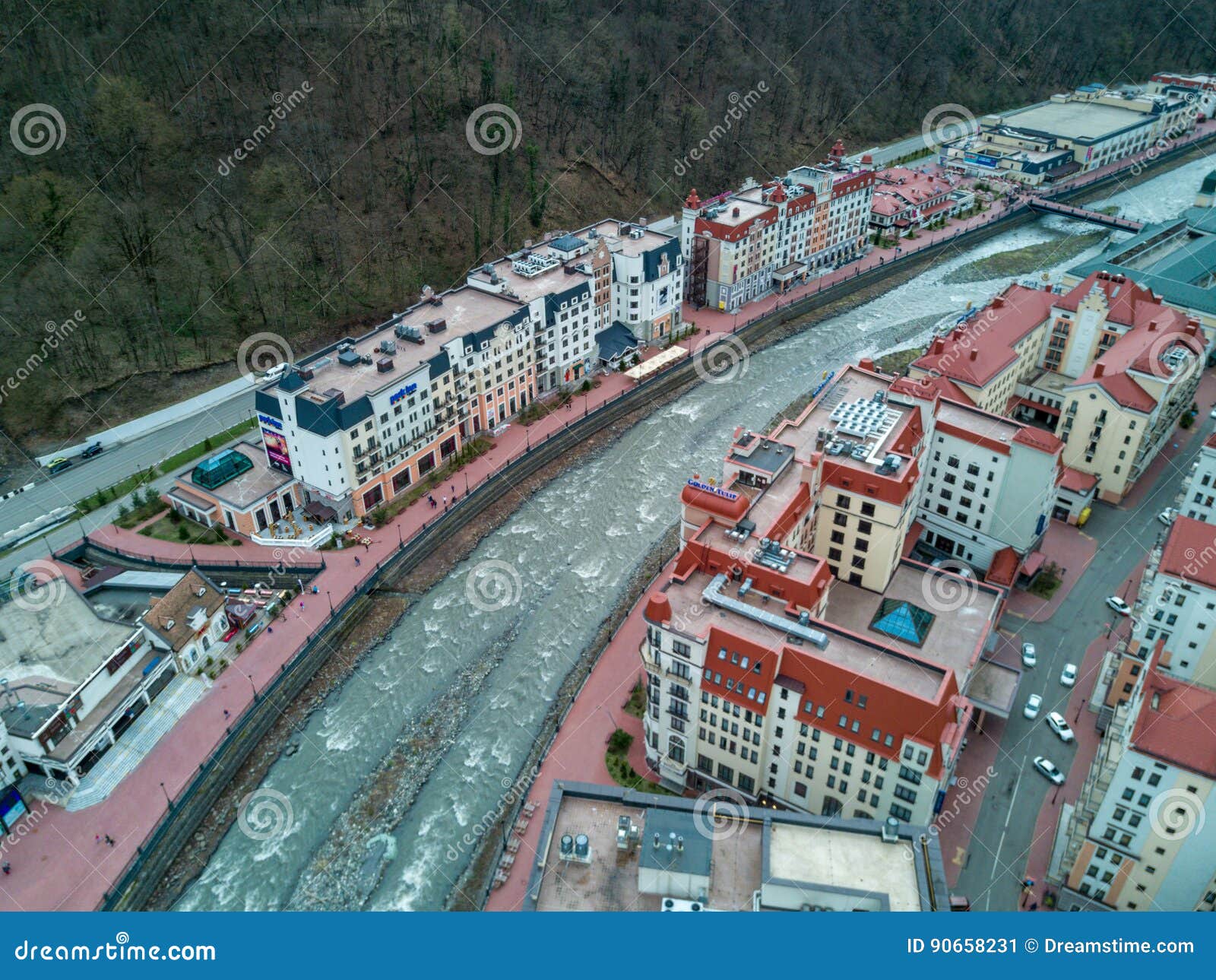 2017 04 Rosa Khutor, Sochi, Russia,: Aerial View of the City Editorial ...