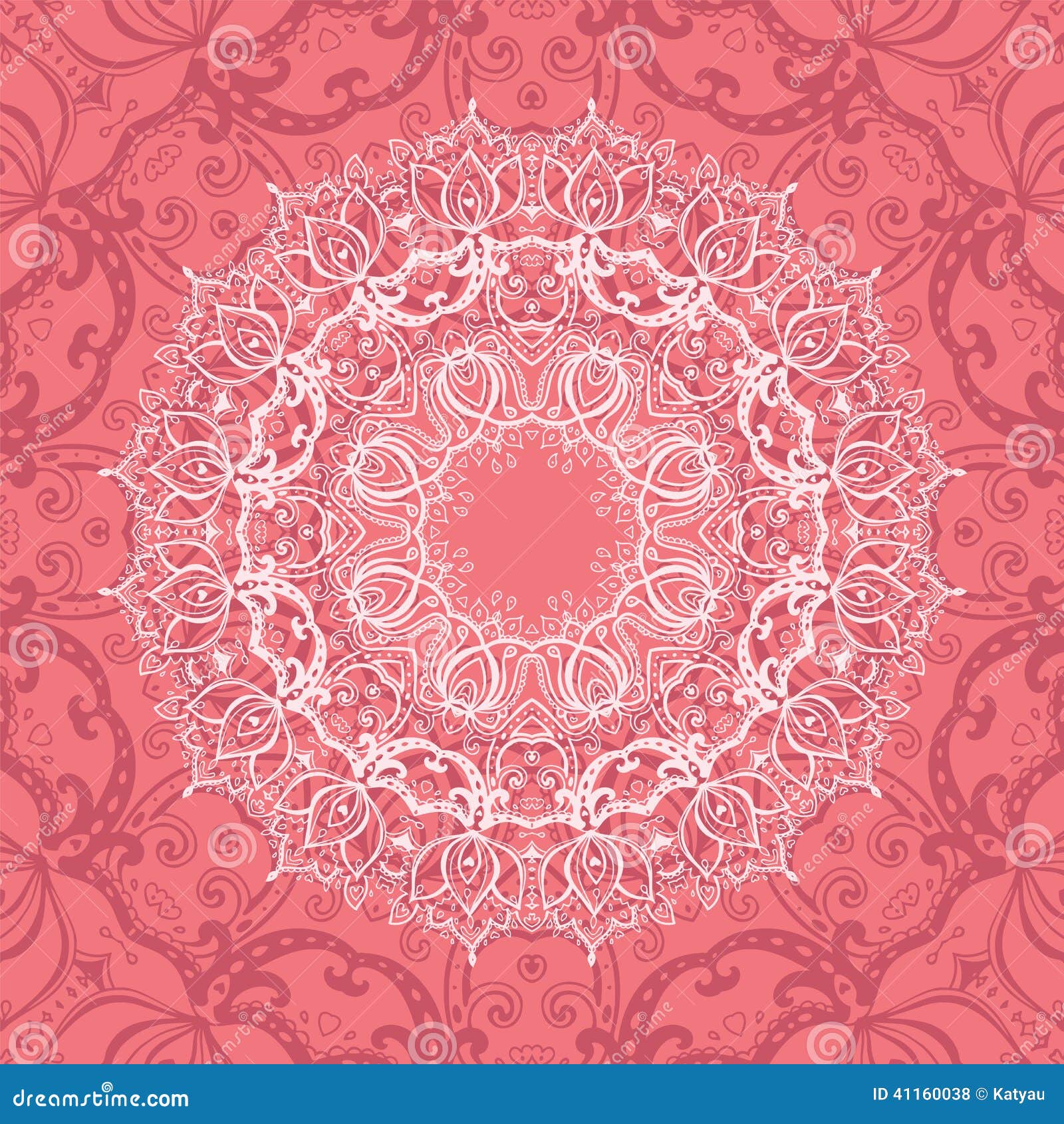 Rosa Mandala vektor abbildung. Illustration von aufbau - 41160038