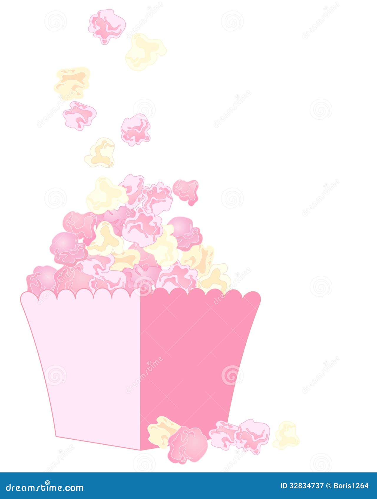 Rosa Popcorn vektor abbildung. Illustration von getrennt - 32834737