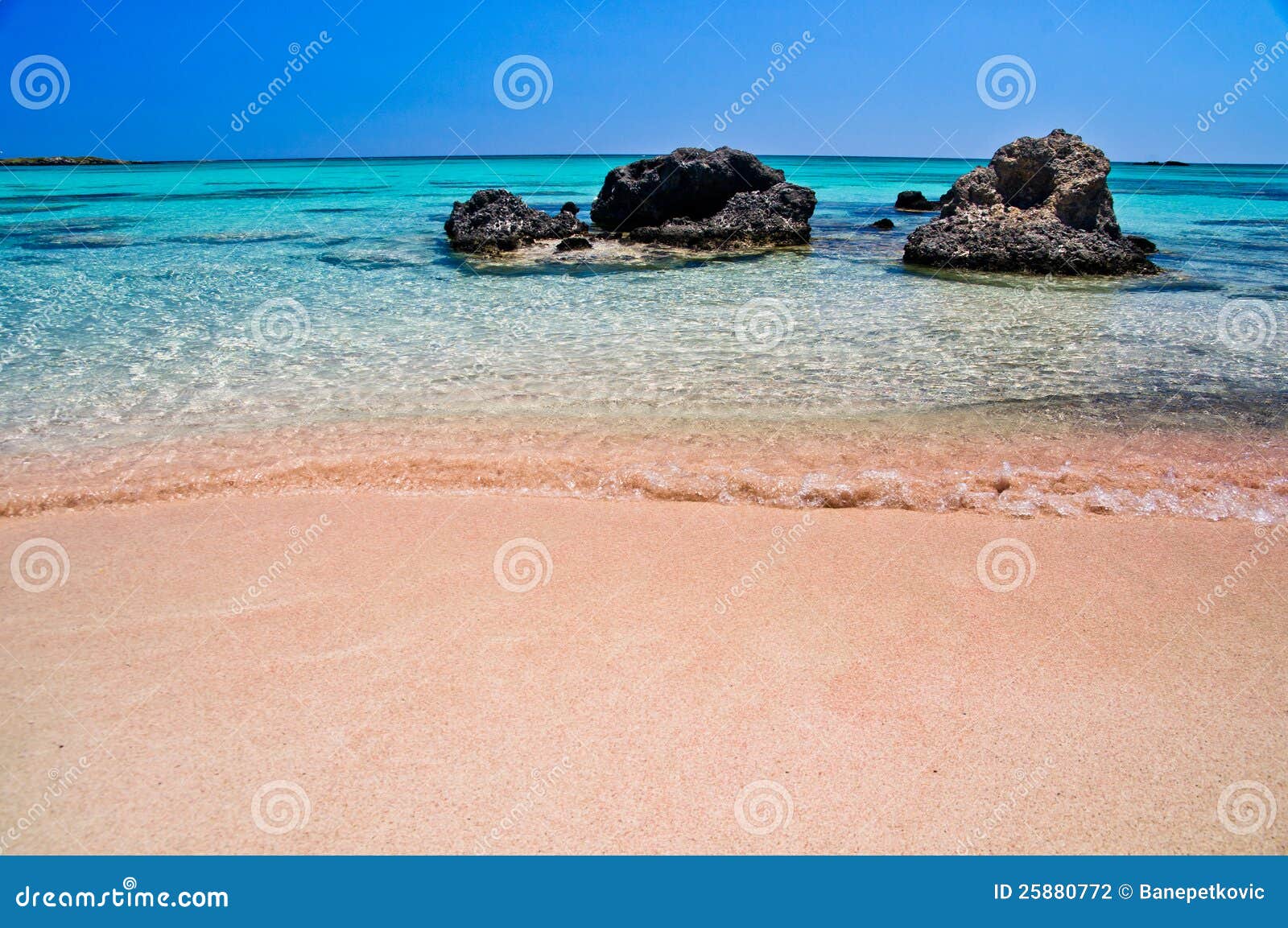 Rosa Sand Av Den Elafonisi Stranden Arkivfoto - Bild av grekland ...