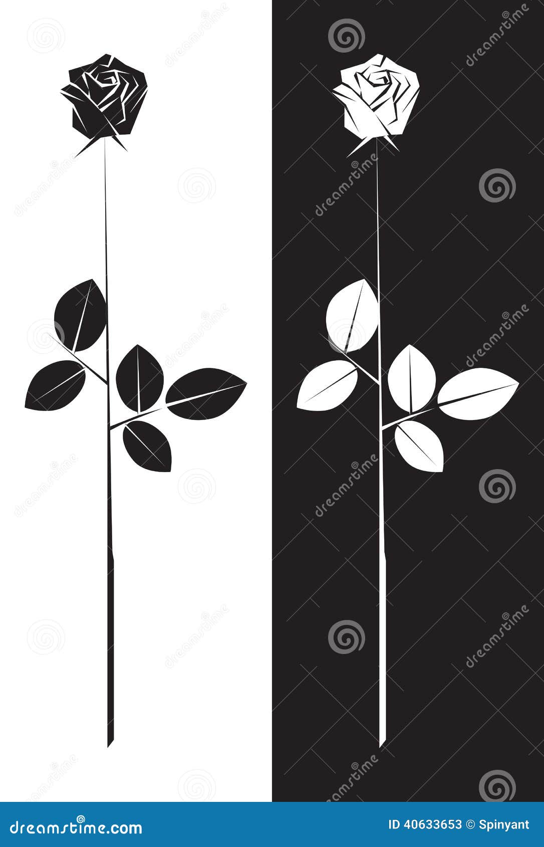 Rosa stilizzata illustrazione vettoriale. Illustrazione di petalo ...