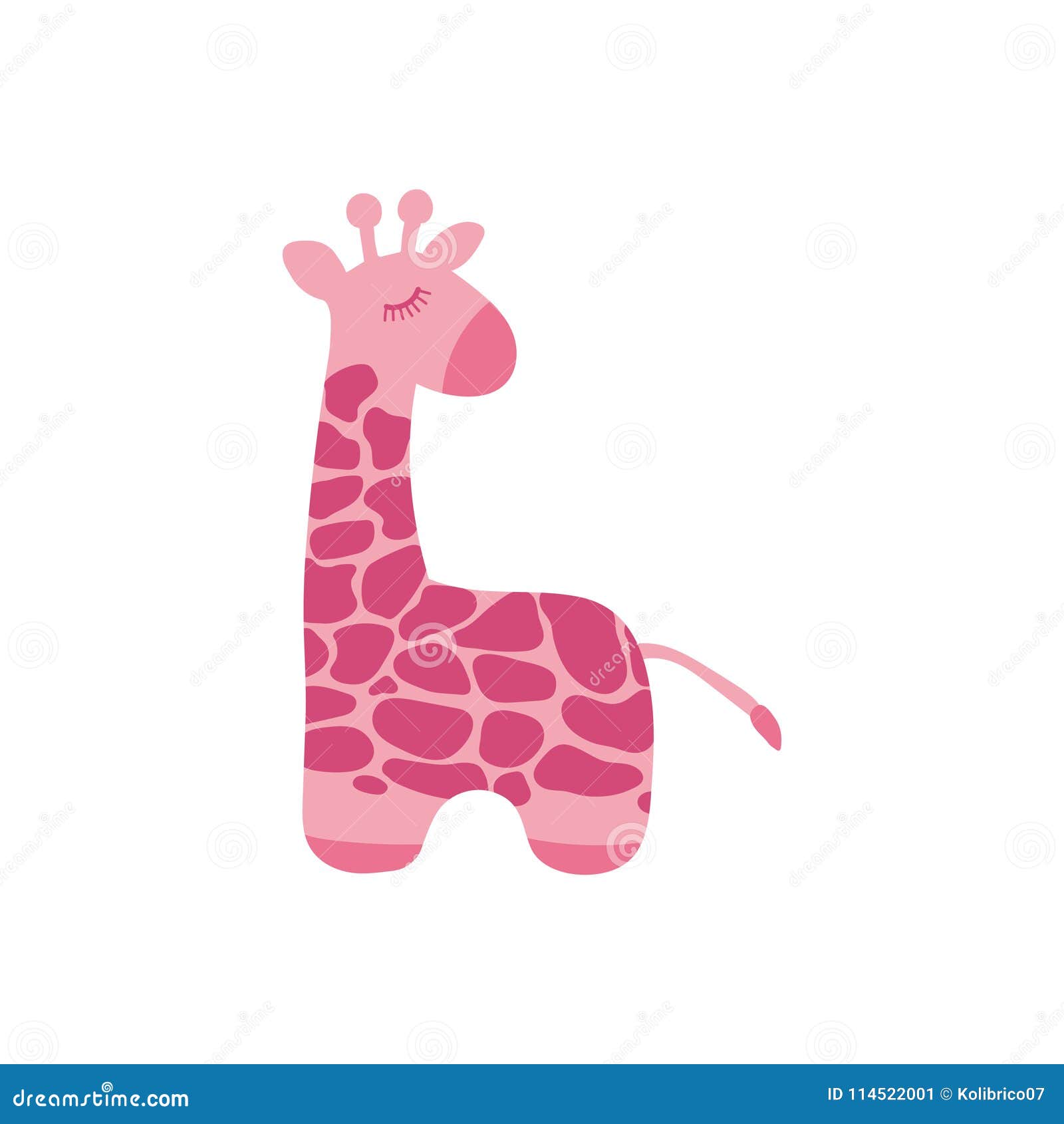 Rosa tecknad filmgiraff vektor illustrationer. Illustration av inbjudan ...