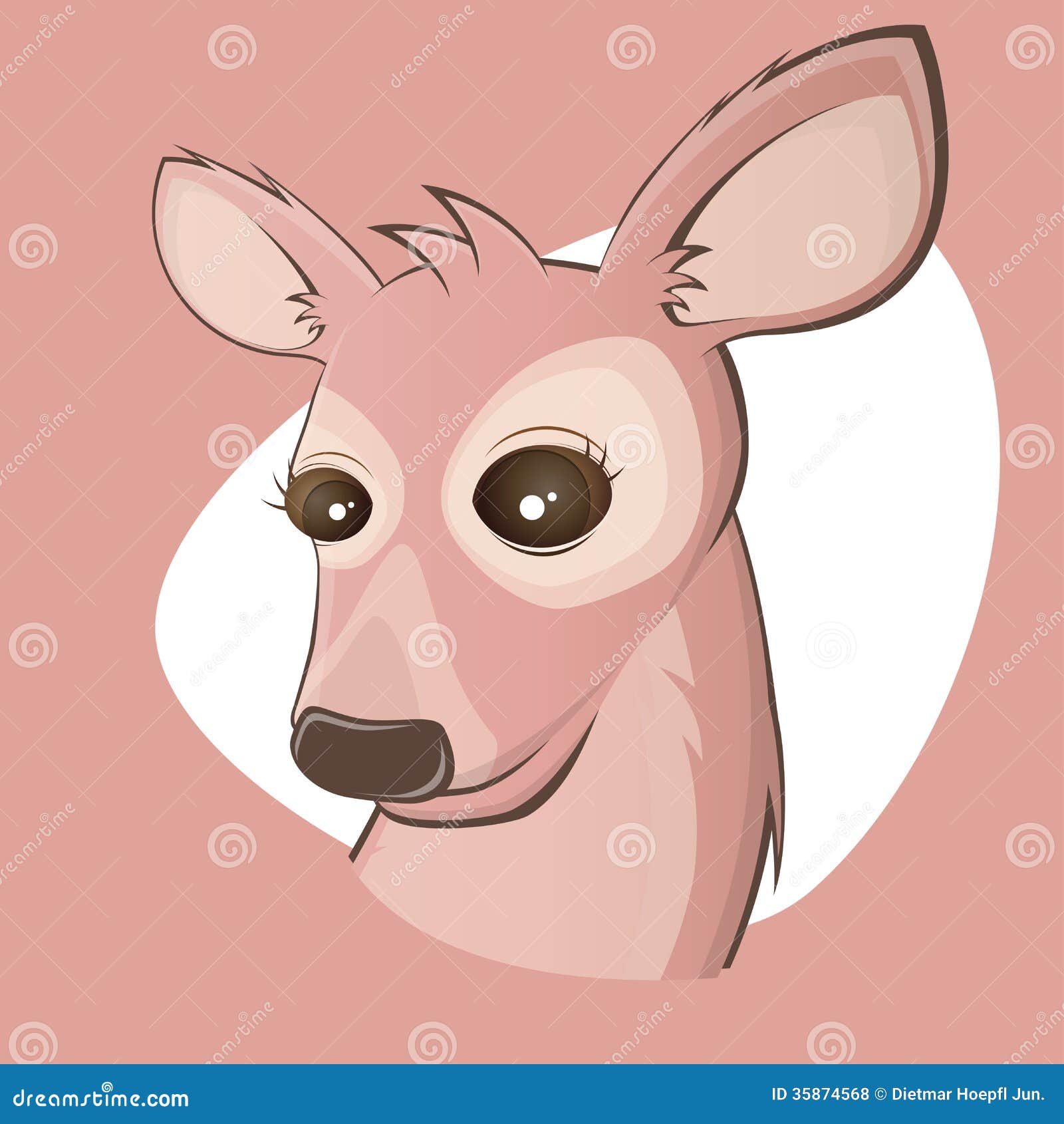 Rosa tecknad filmhjortar vektor illustrationer. Illustration av diagram ...