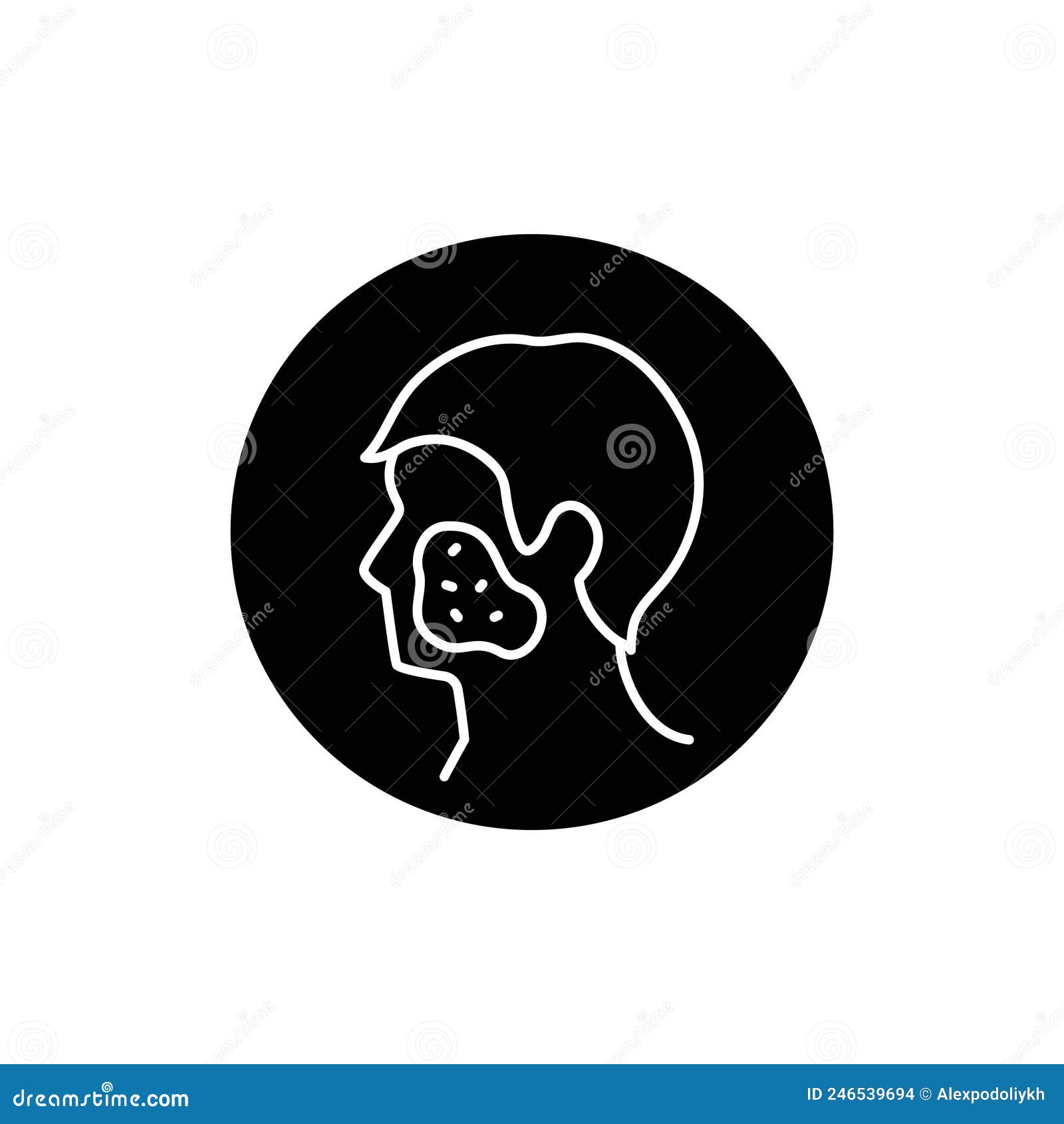 Rosacea Color Line Icon Dermatology Disease Isolated Vector Element