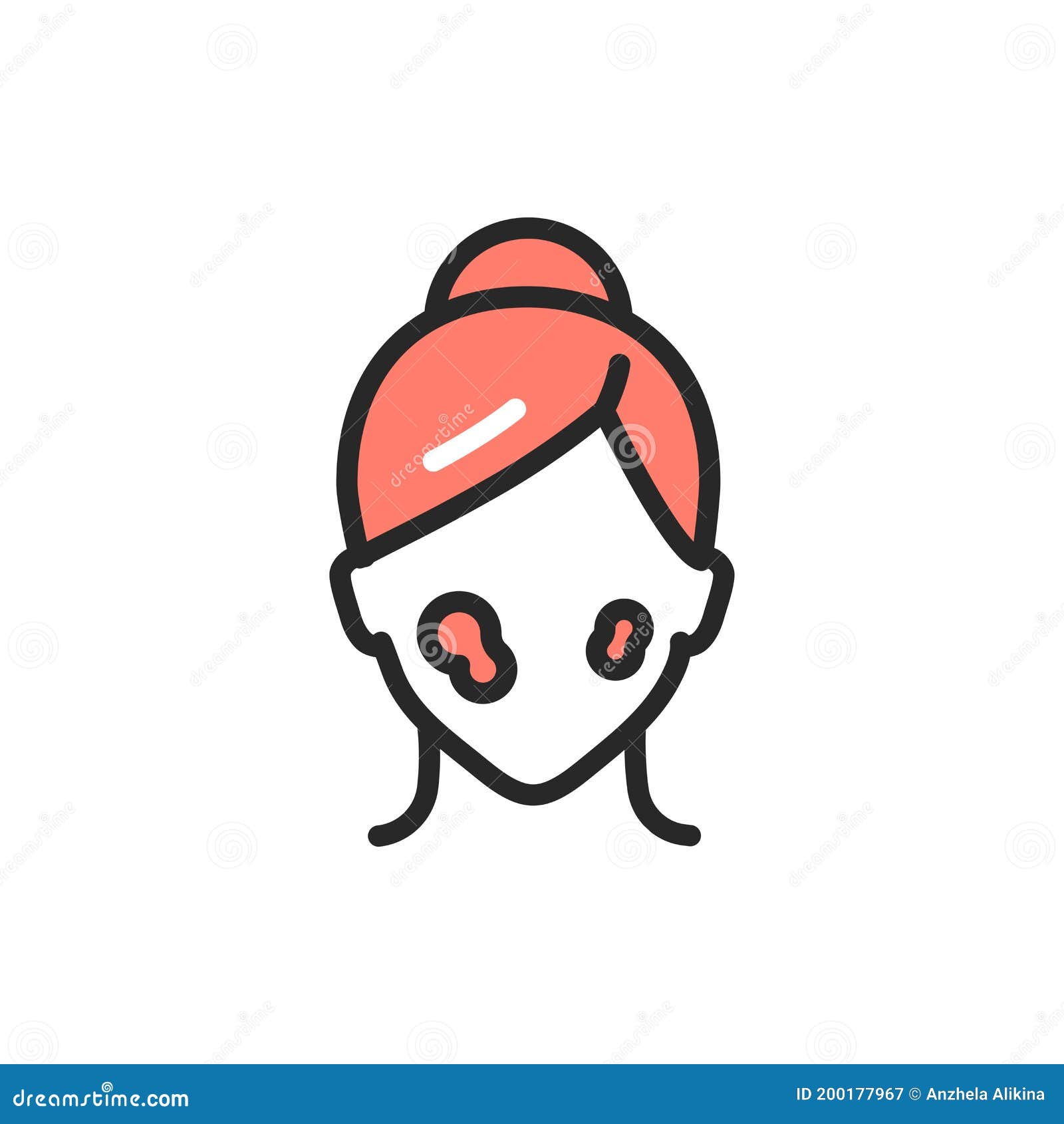 Rosacea Disease Color Line Icon Isolated Vector Element Stock