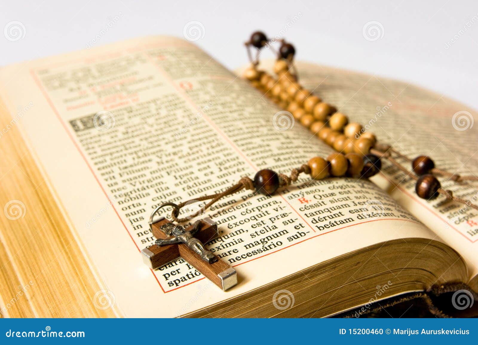 Rosary beads and breviary stock photo. Image of open - 15200460