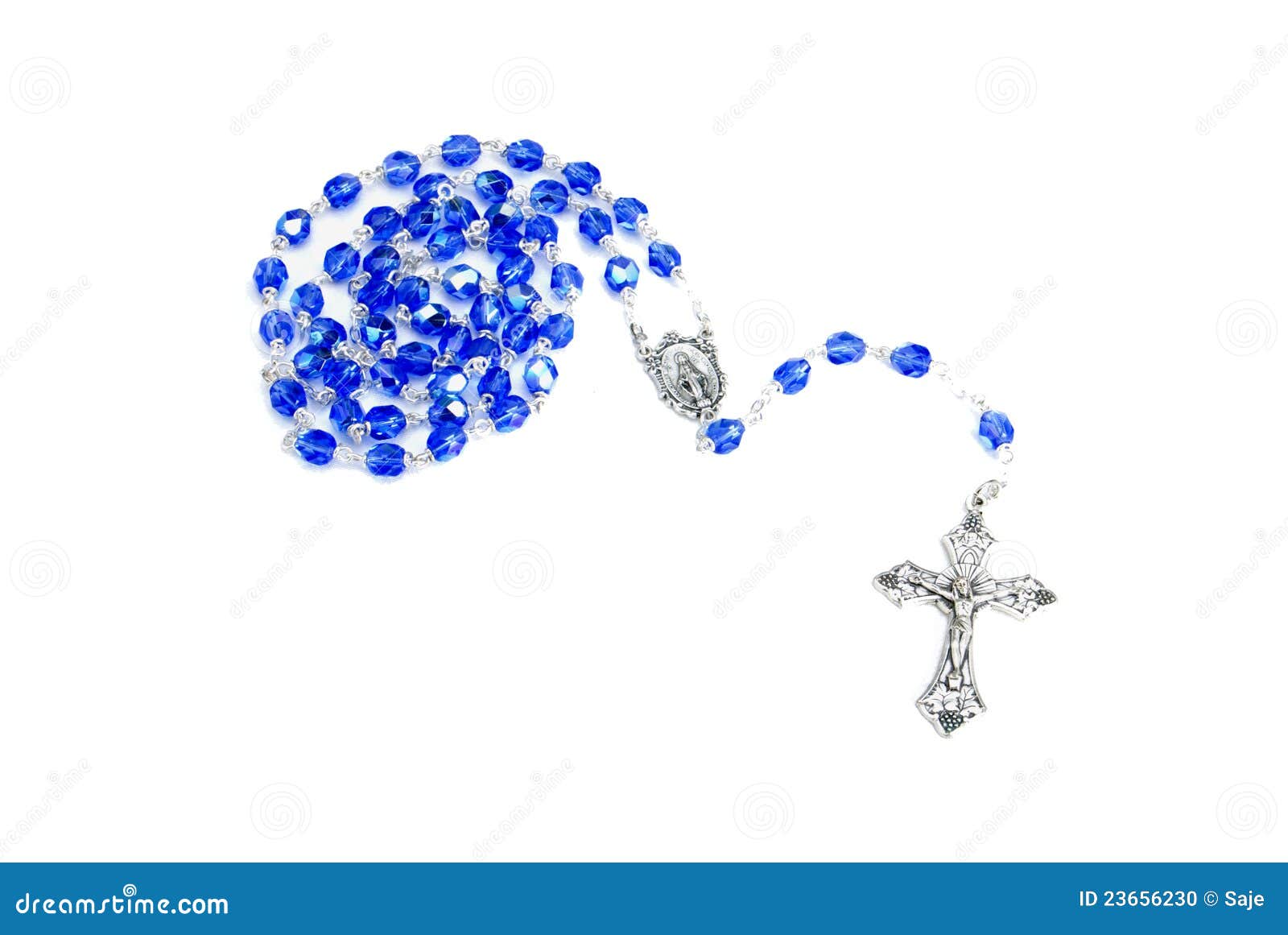 Rosary Blue on White stock photo. Image of faith, peaceful - 23656230