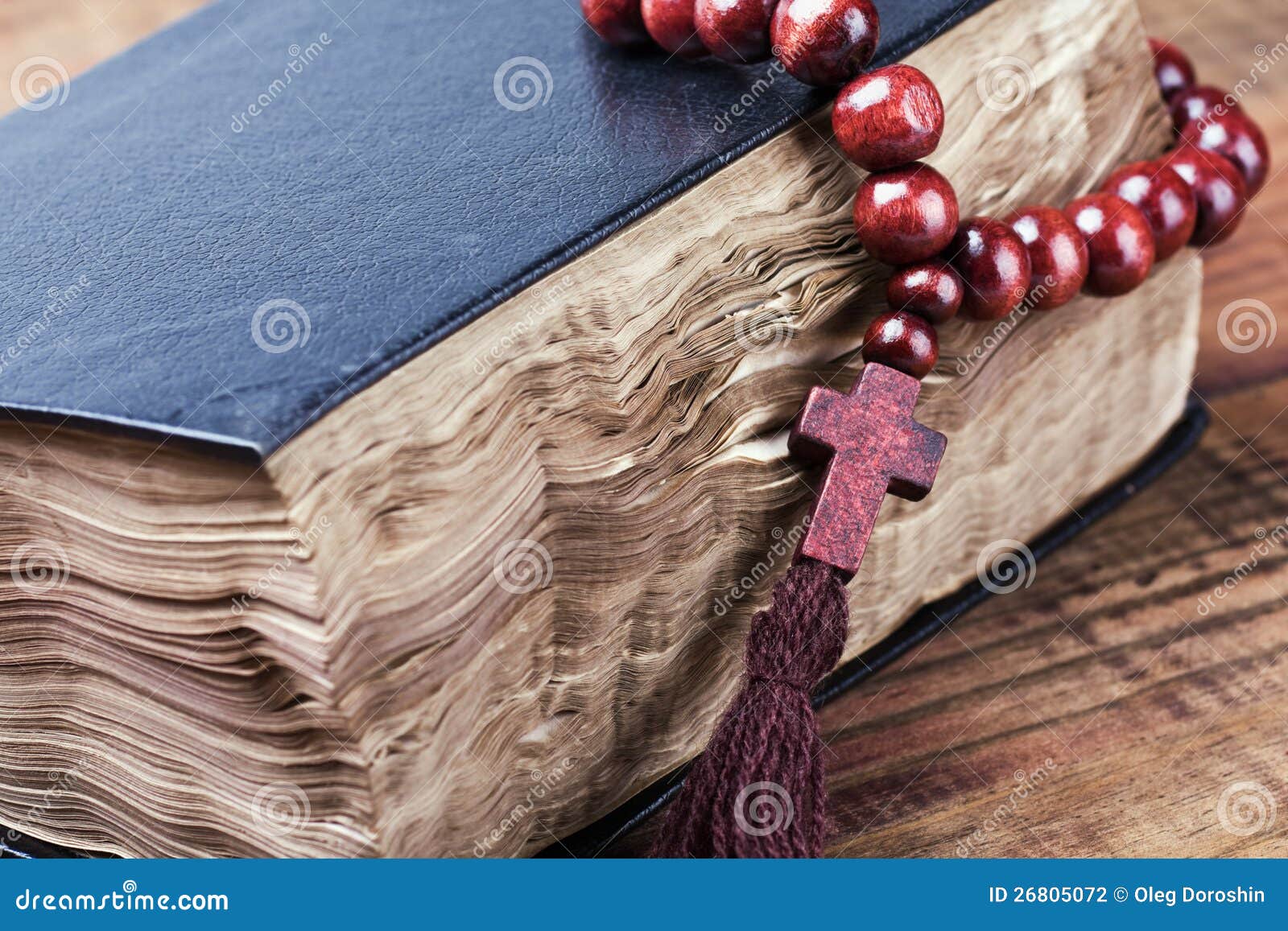 Rosary Lying on a Closed Bible Stock Photo - Image of heaven, judaism ...