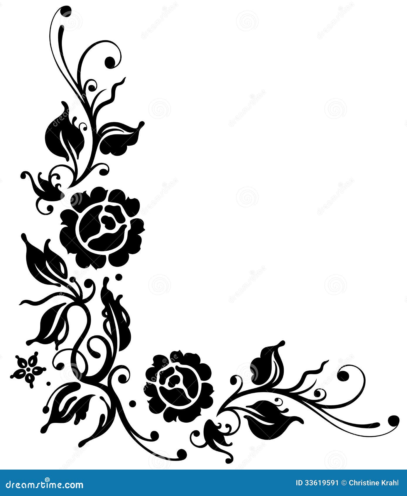 Rosas negras ilustración del vector. Ilustración de adorno - 33619591