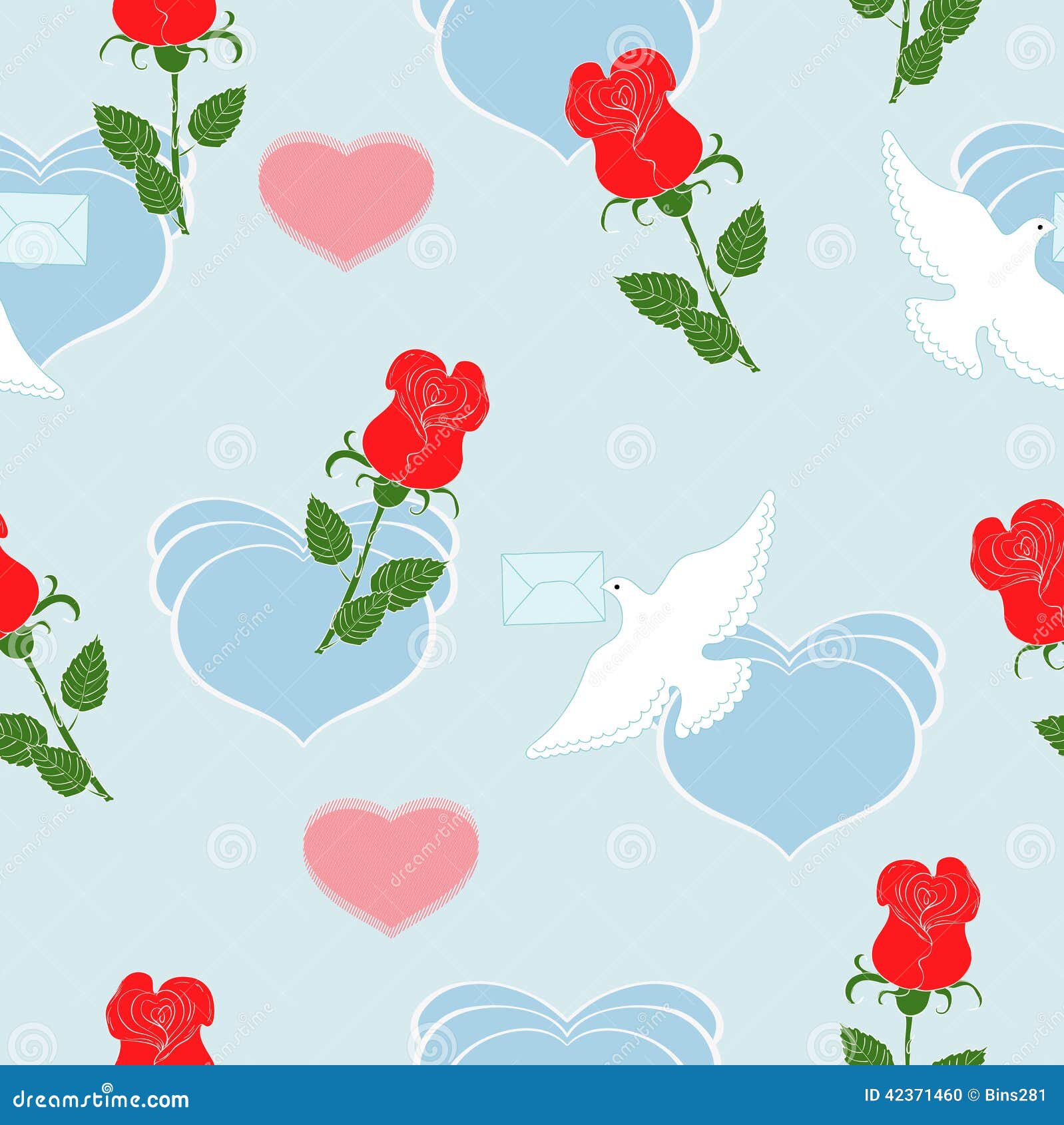 Rosas rojas y paloma ilustración del vector. Ilustración de resorte ...