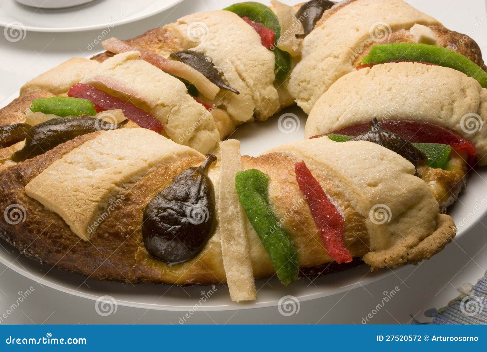Rosca De Reyes Over Green Background Royalty-Free Stock Photography ...