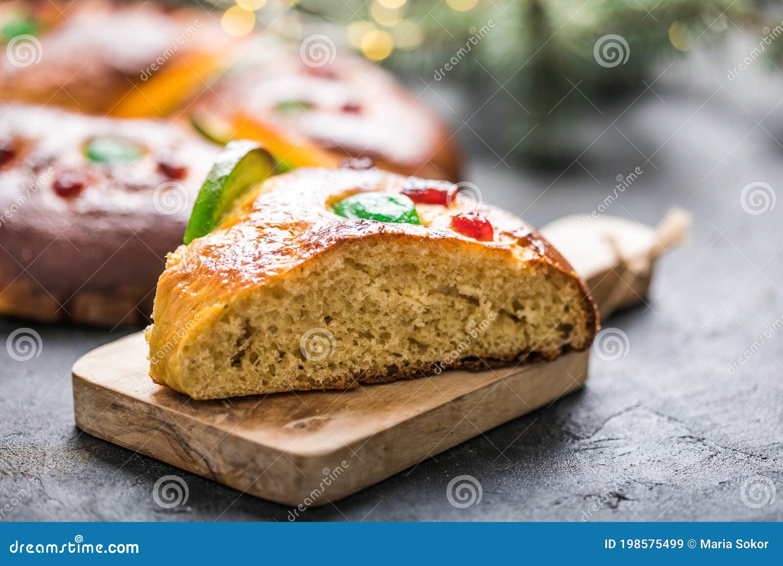 Rosca De Reyes, Spanish Three Kings Cake Eaten on Epiphany Day, on a ...