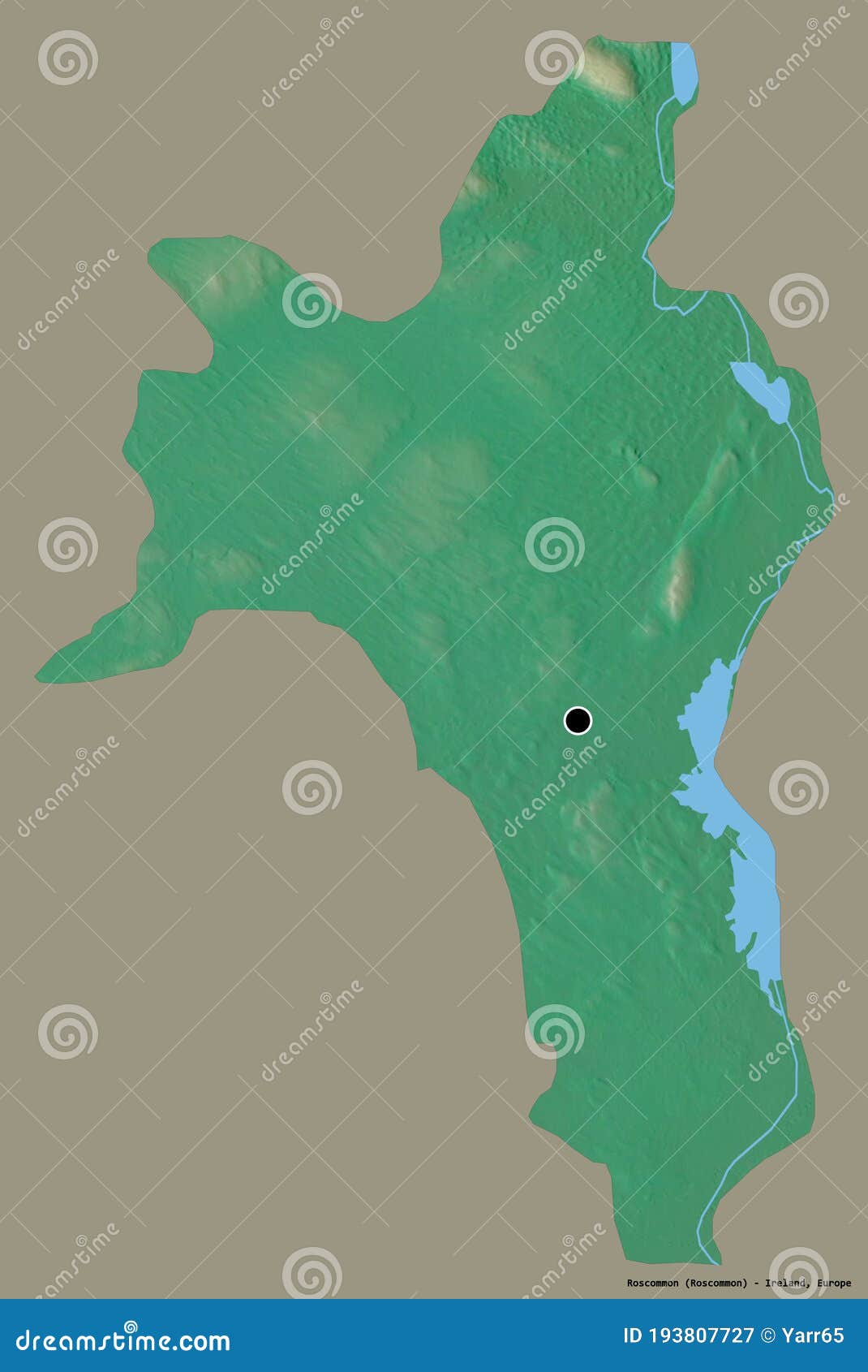 Roscommon, County of Ireland, on Solid. Relief Stock Illustration ...