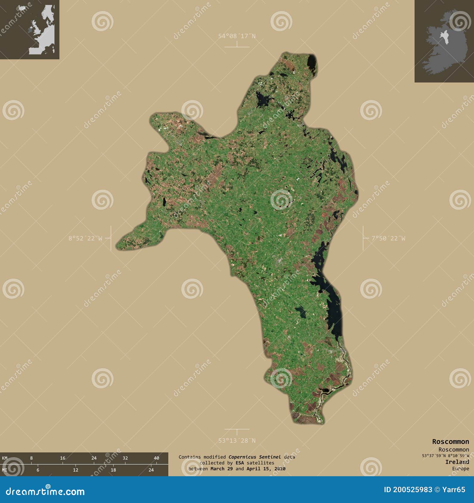 Roscommon, Ireland - Composition. Sentinel-2 Satellite Stock ...