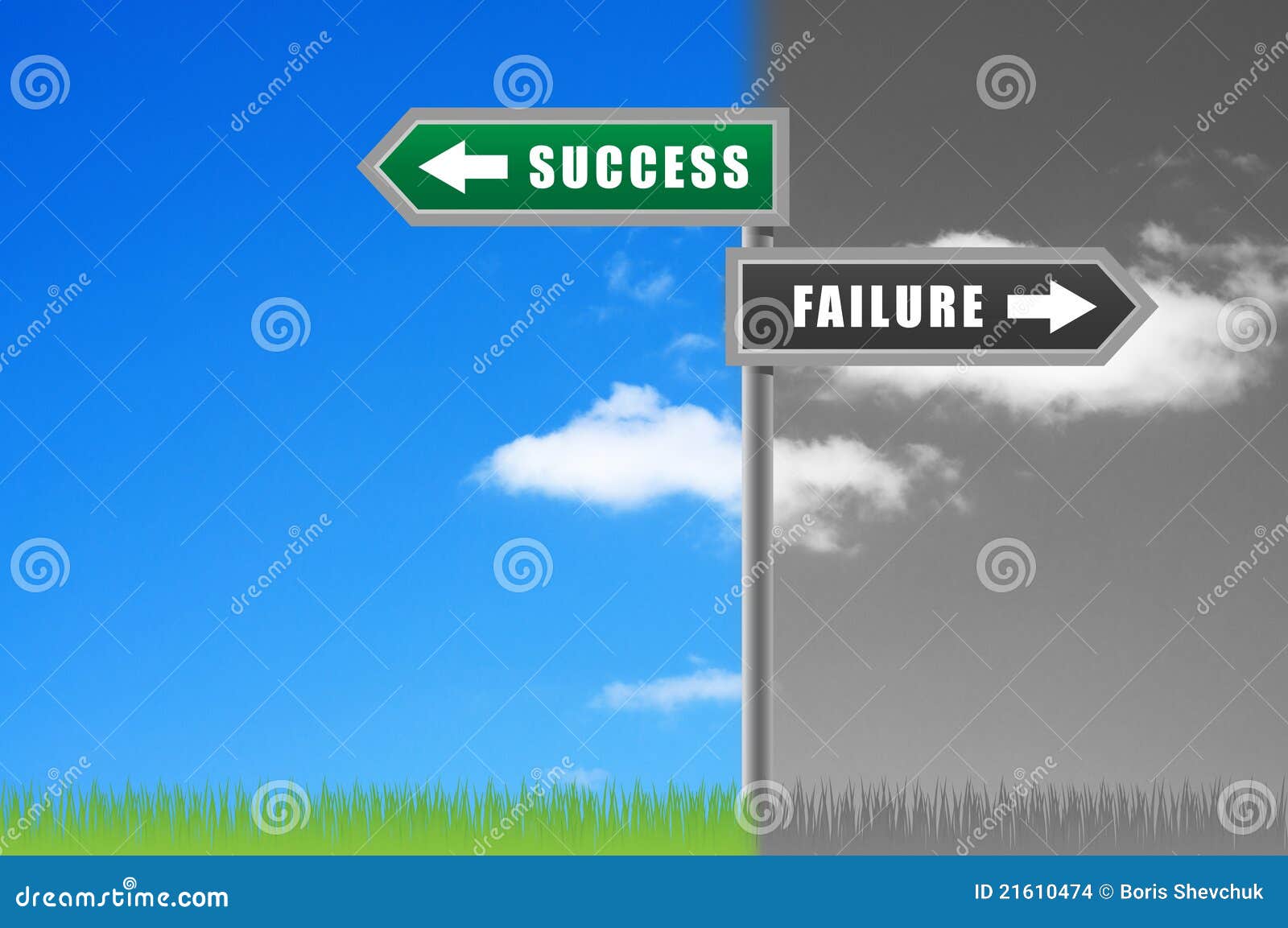 Success Or Failure Road Signs Royalty-Free Stock Photo | CartoonDealer ...