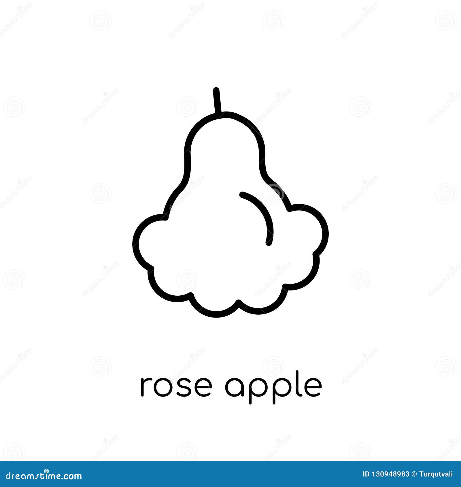Rose Apple Icon from Fruit and Vegetables Collection. Stock Vector ...