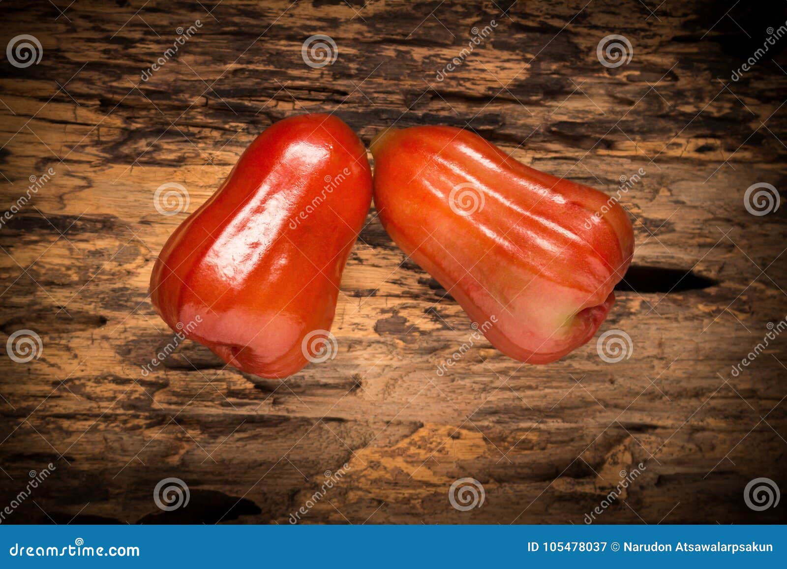 Rose apple on wood. dark stock image. Image of juicy - 105478037