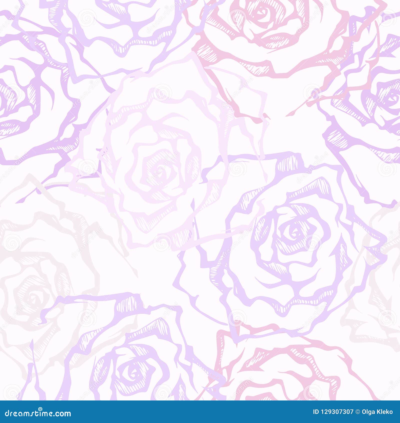 Decorative Roses. Vector Seamless Pattern . Stock Vector - Illustration ...