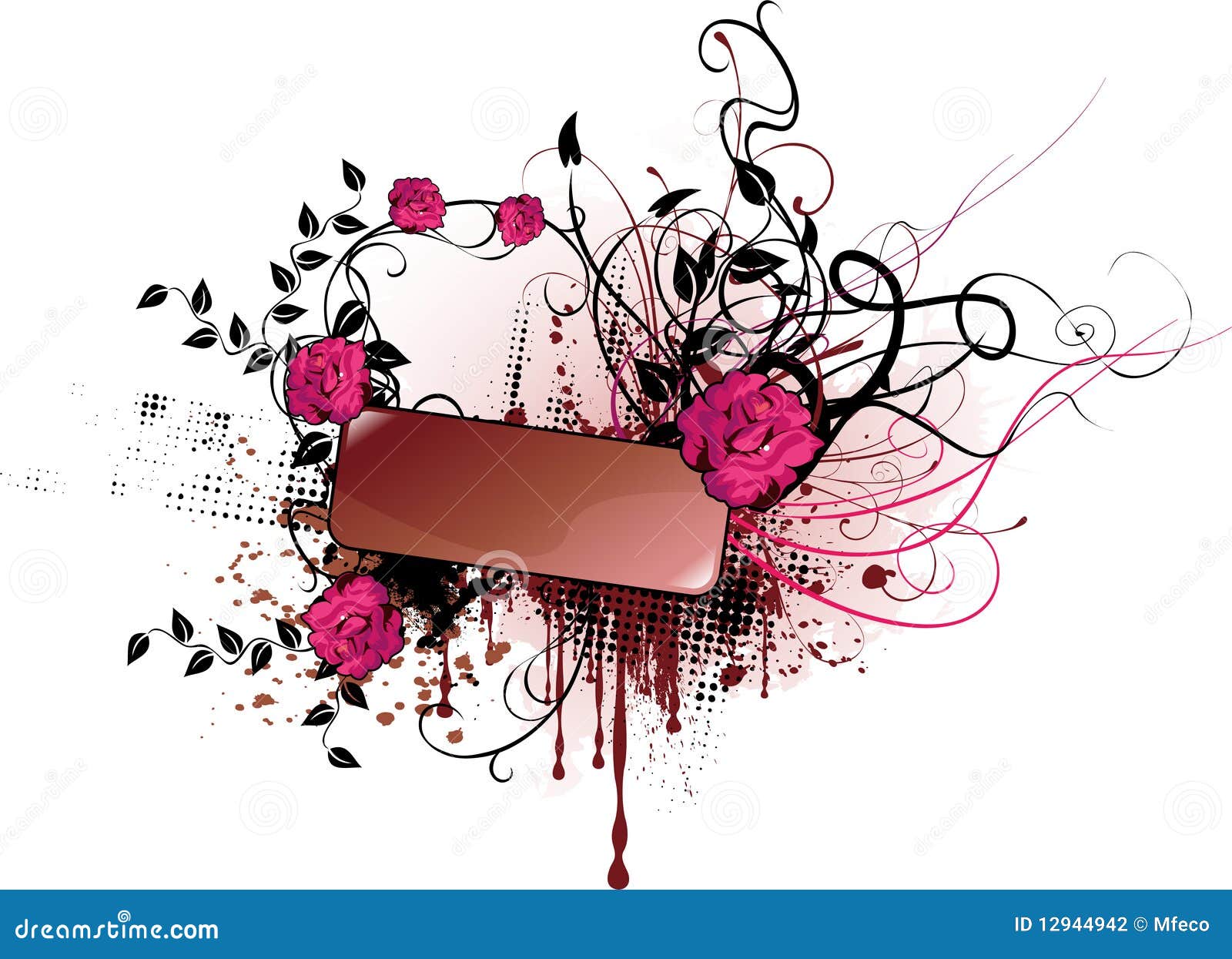Rose banner stock vector. Illustration of banner, original - 12944942