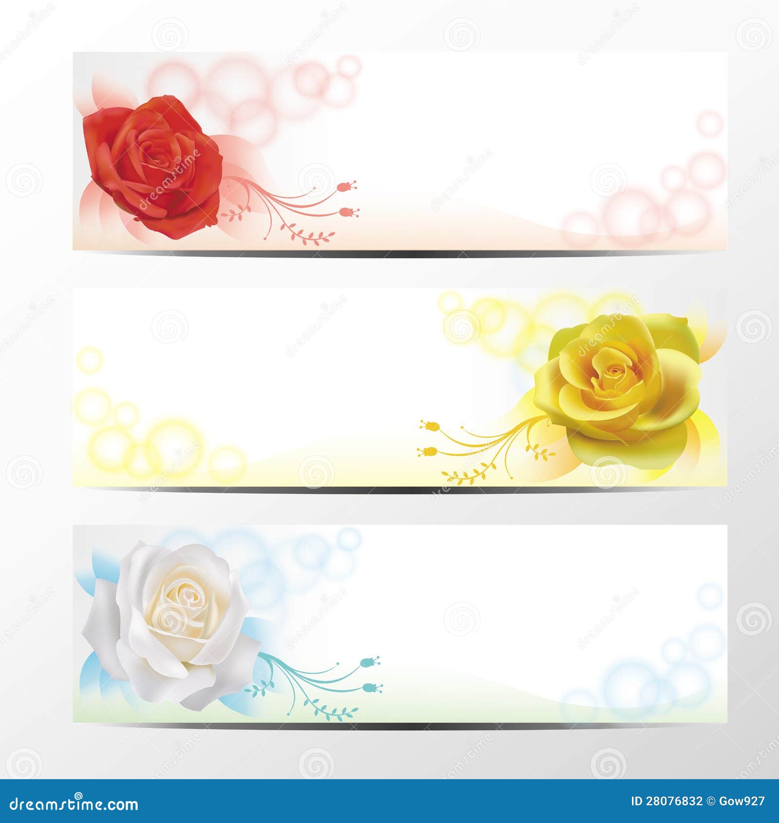 Rose banner collection 1 stock vector. Illustration of bloom - 28076832