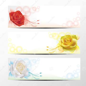 Rose banner collection 1 stock vector. Illustration of bloom - 28076832
