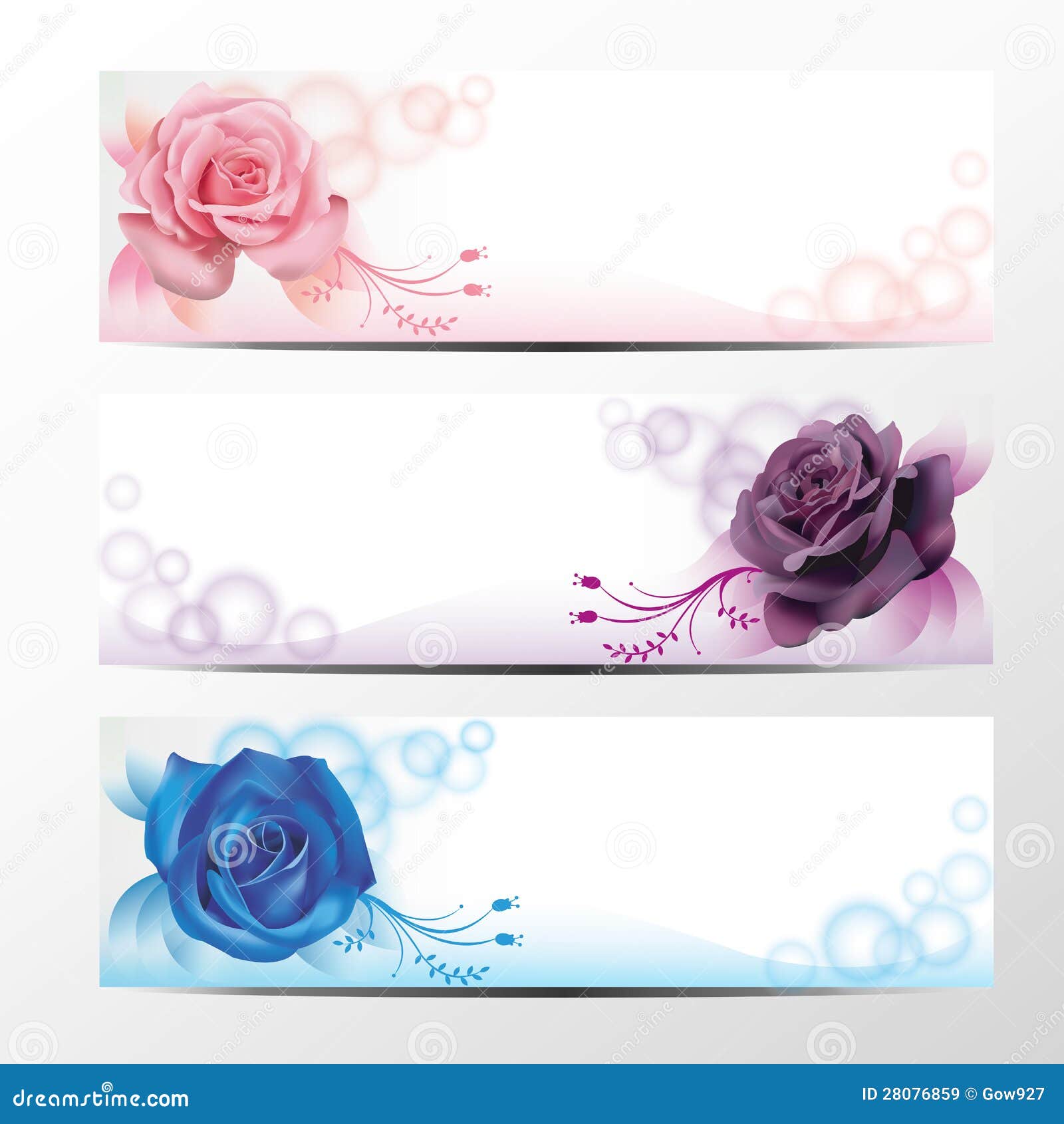Rose banner collection 2 stock vector. Illustration of blooming - 28076859