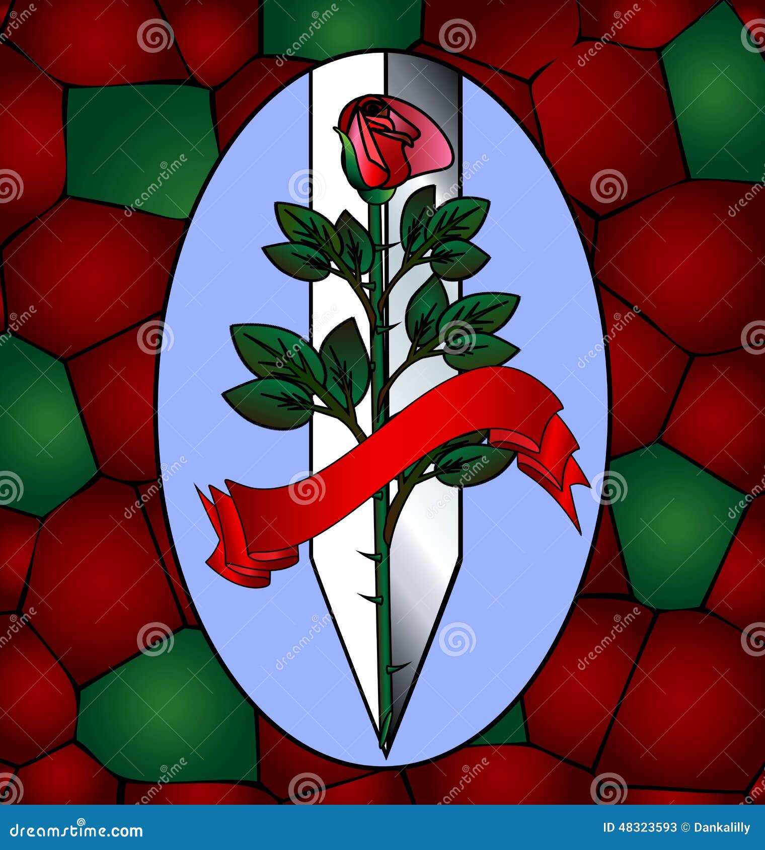 Rose and blade stock vector. Illustration of metal, dagger - 48323593