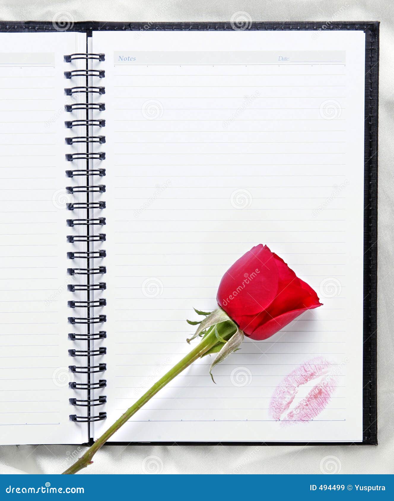 Rose on blank notepad stock image. Image of feelings, lover - 494499