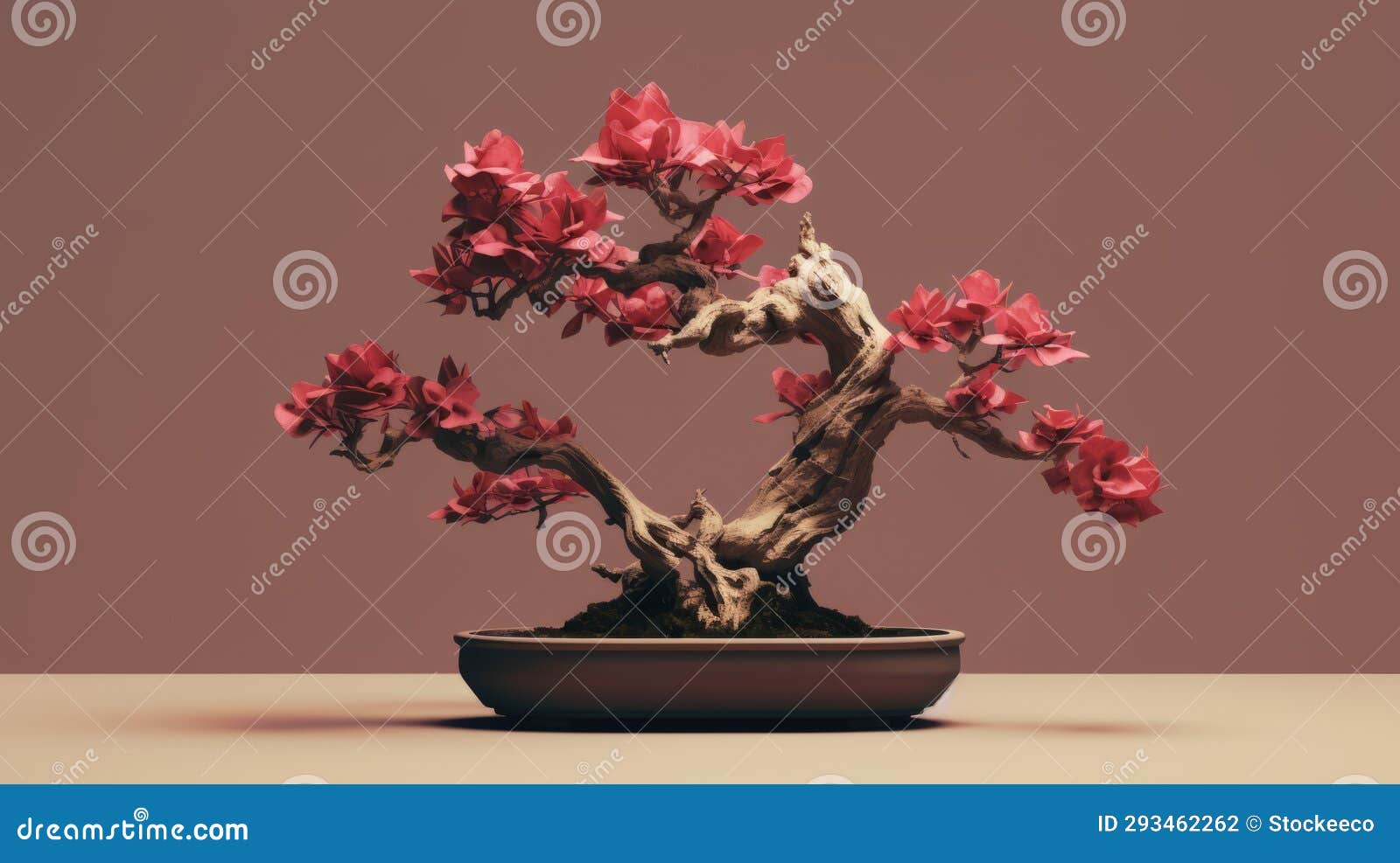 Rose Bonsai Tree: Minimalist 3d Rendering for Stunning Desktop ...