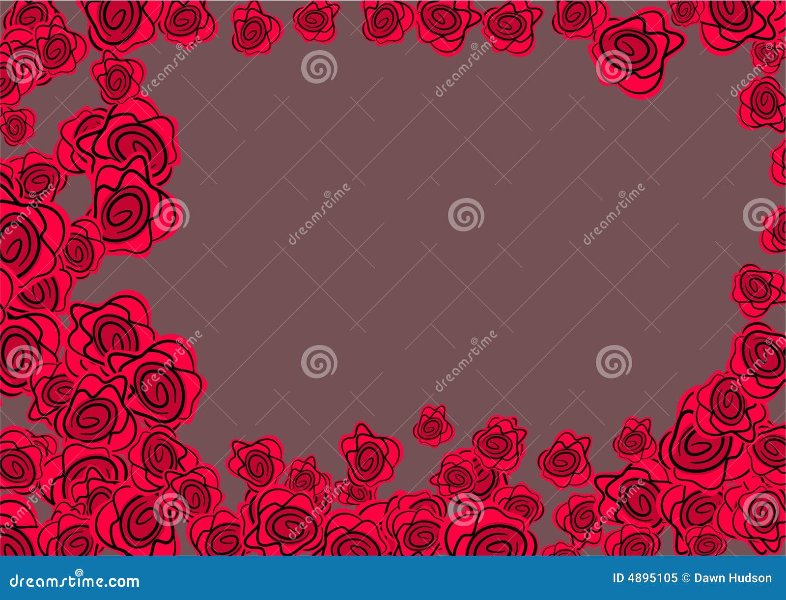 Rose border stock vector. Illustration of border, frame - 4895105