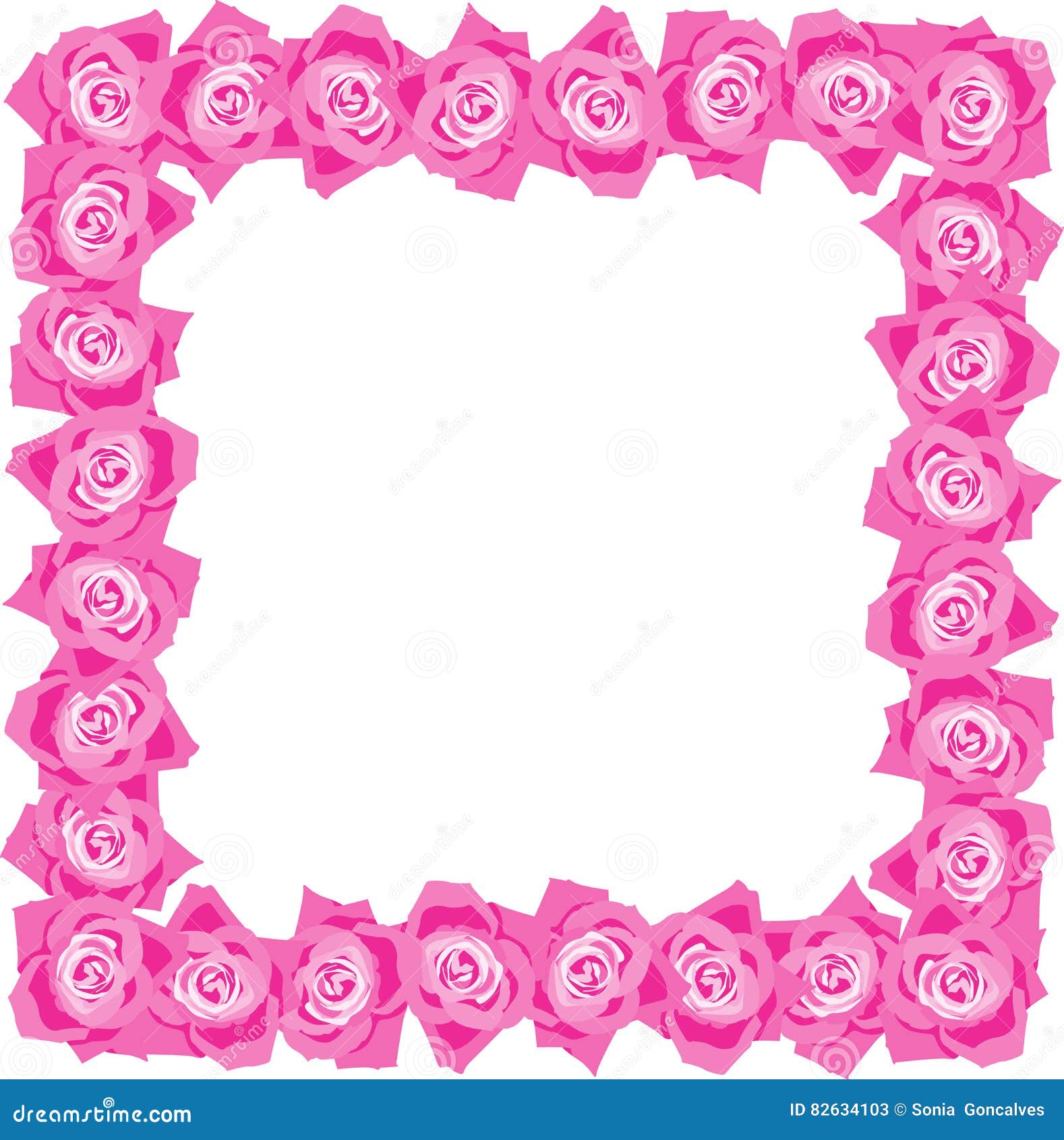 Rose Border Frame stock vector. Illustration of border - 82634103