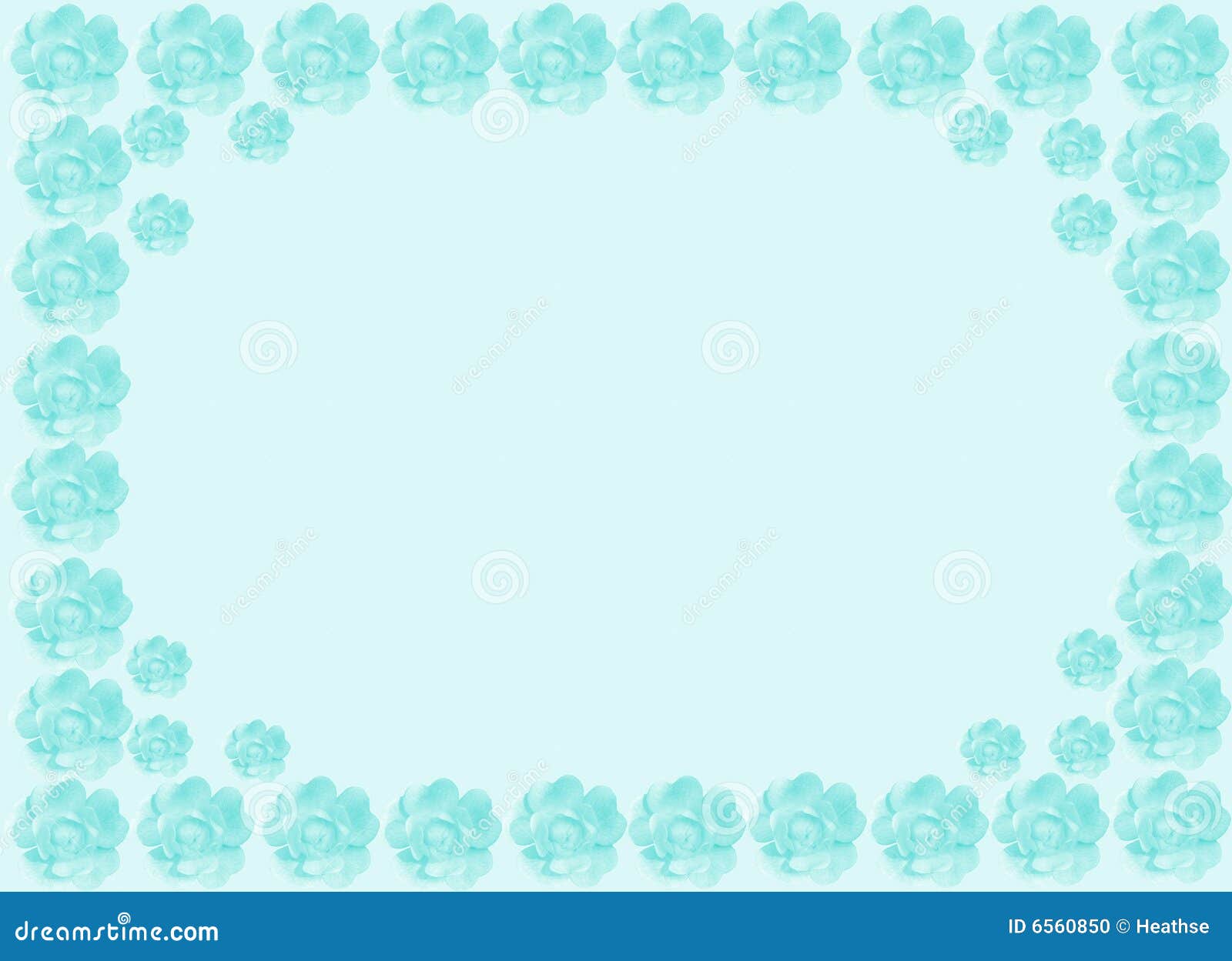 Rose border turquoise stock illustration. Illustration of multiple ...