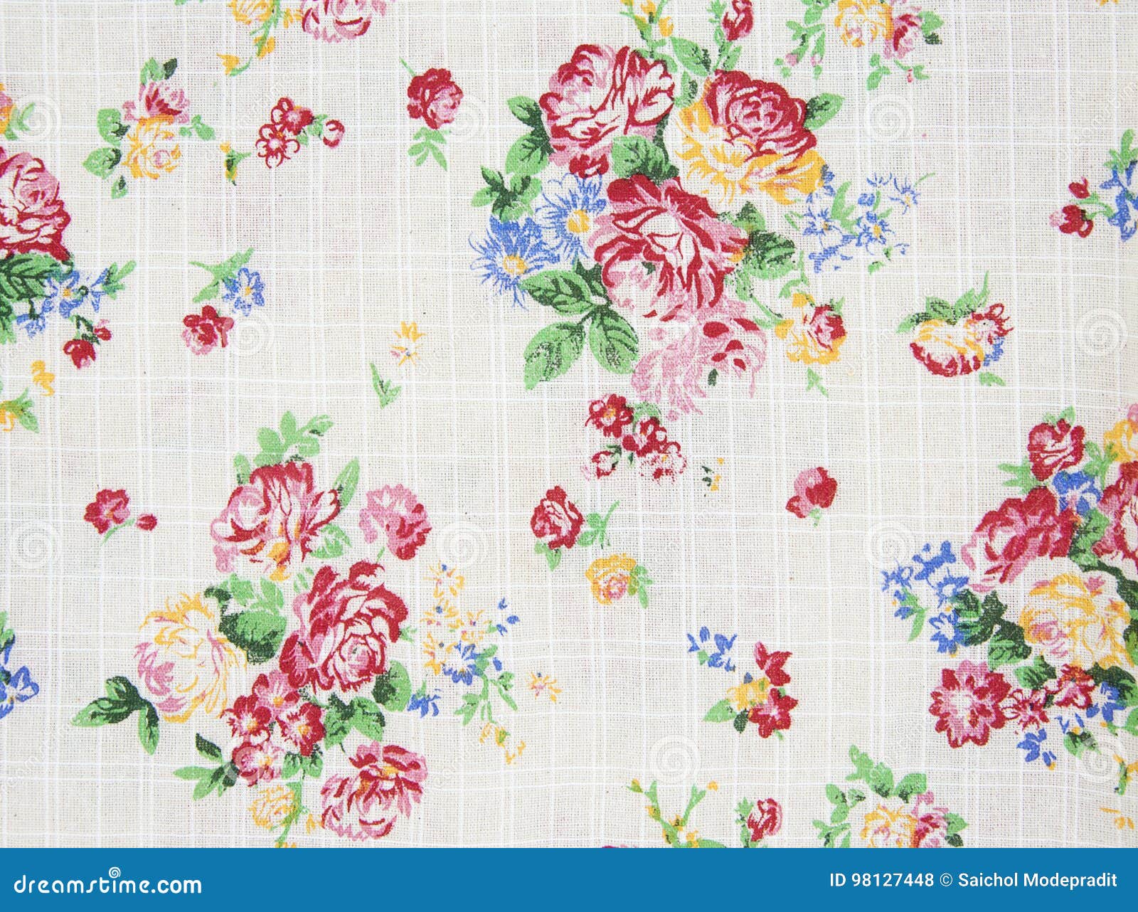 Rose Bouquet Design Seamless Pattern on Fabric As Background Stock ...