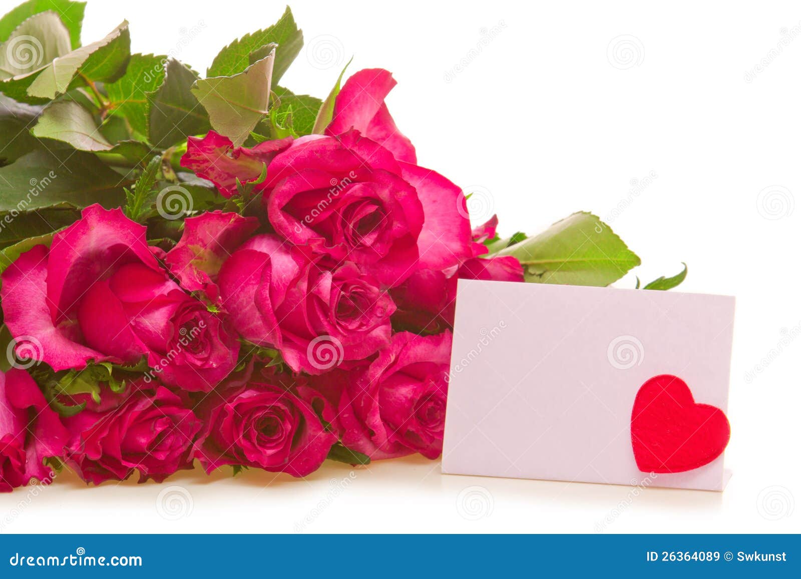 Rose Bouquet with Gift Card Stock Image - Image of summer, rose: 26364089