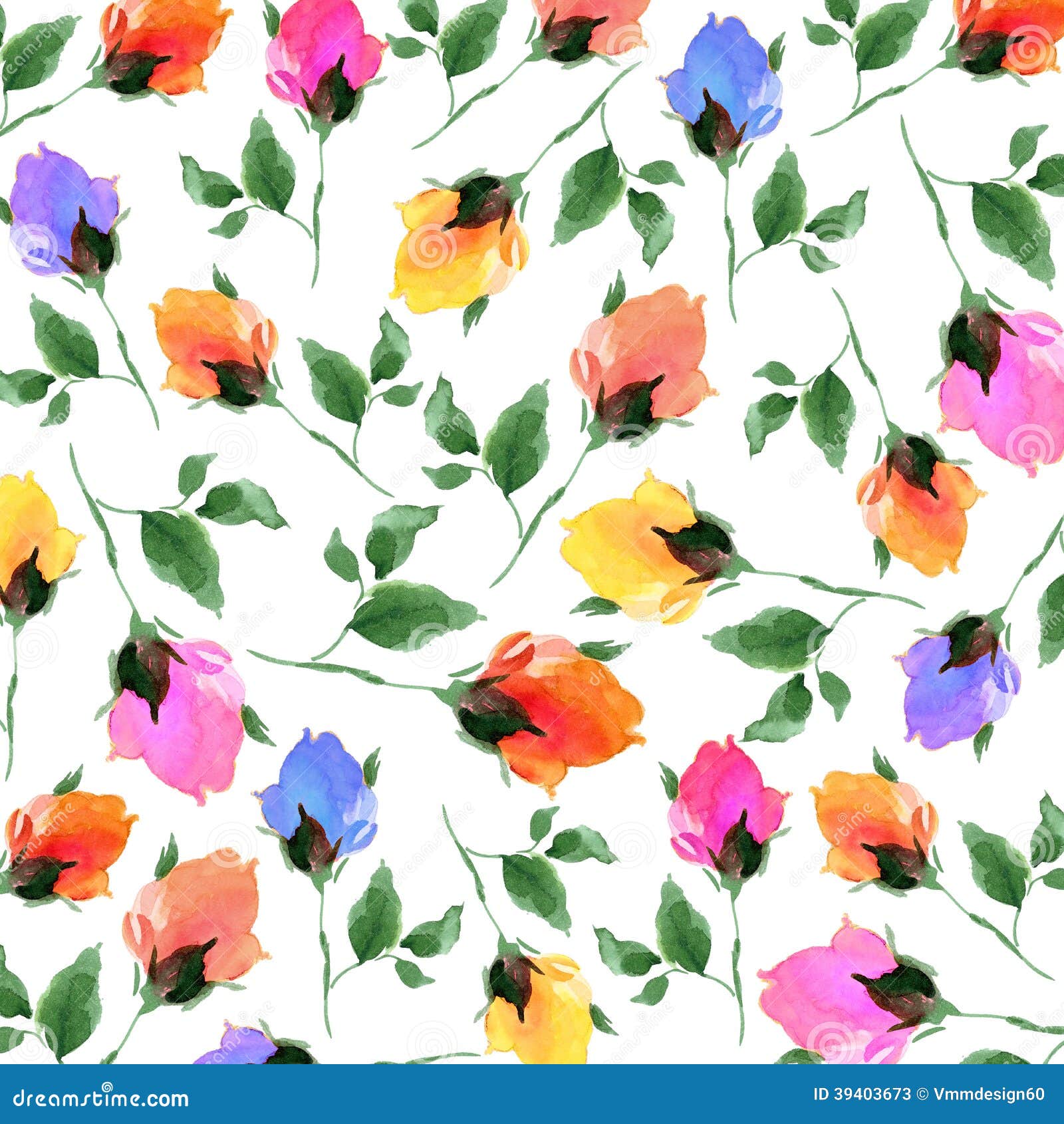 Watercolor Rose Bud Background Stock Illustration - Illustration of ...