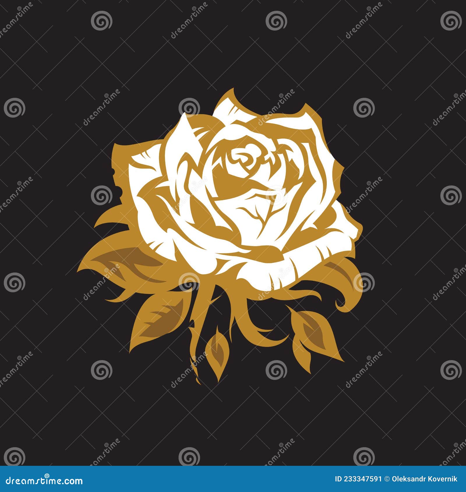 Rose bud emblem stock vector. Illustration of drawing - 233347591