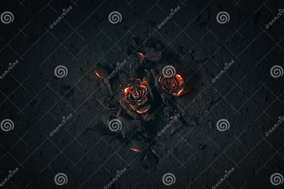Rose buried in ashes stock image. Image of light, shine - 80450719