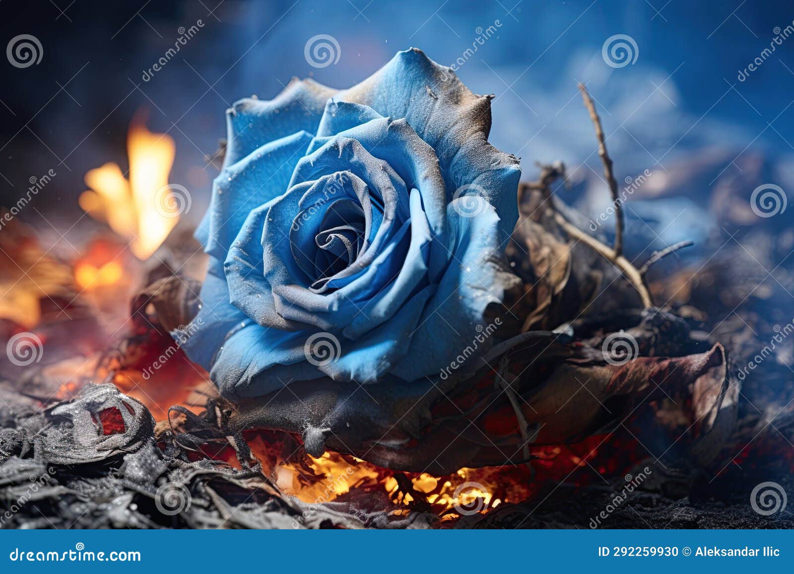 Rose Burning in Flames and Fire. Ai Generative Stock Photo - Image of ...