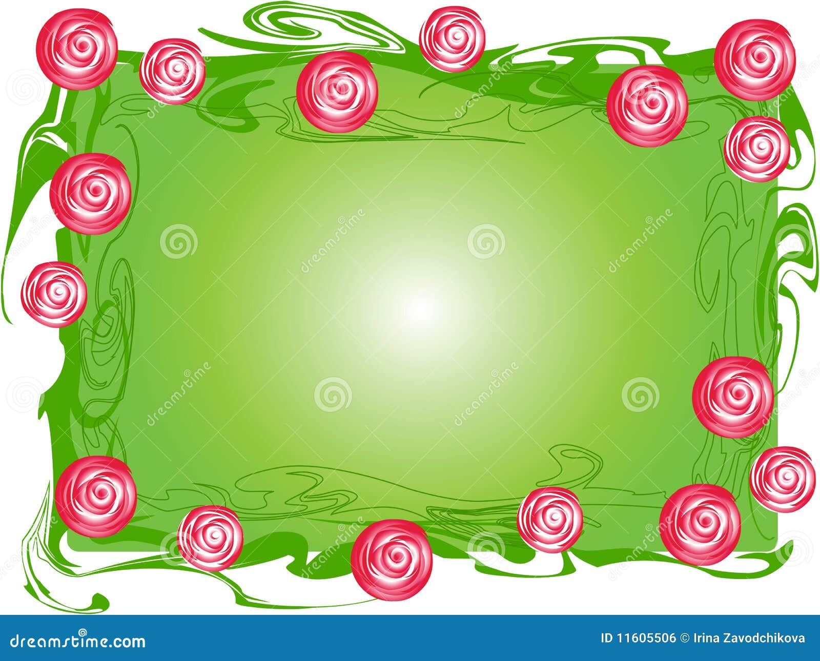 Rose-bush border stock vector. Illustration of elegance - 11605506