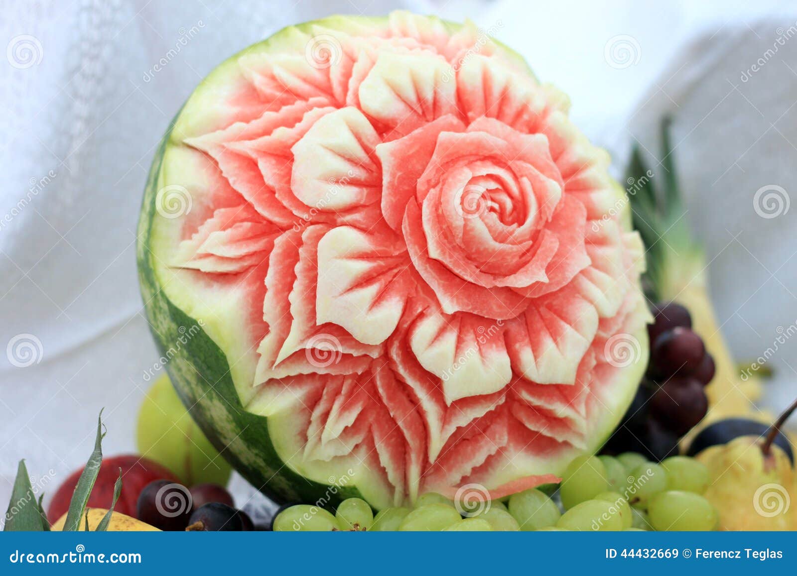 Rose carved water melon stock image. Image of green, tasty - 44432669