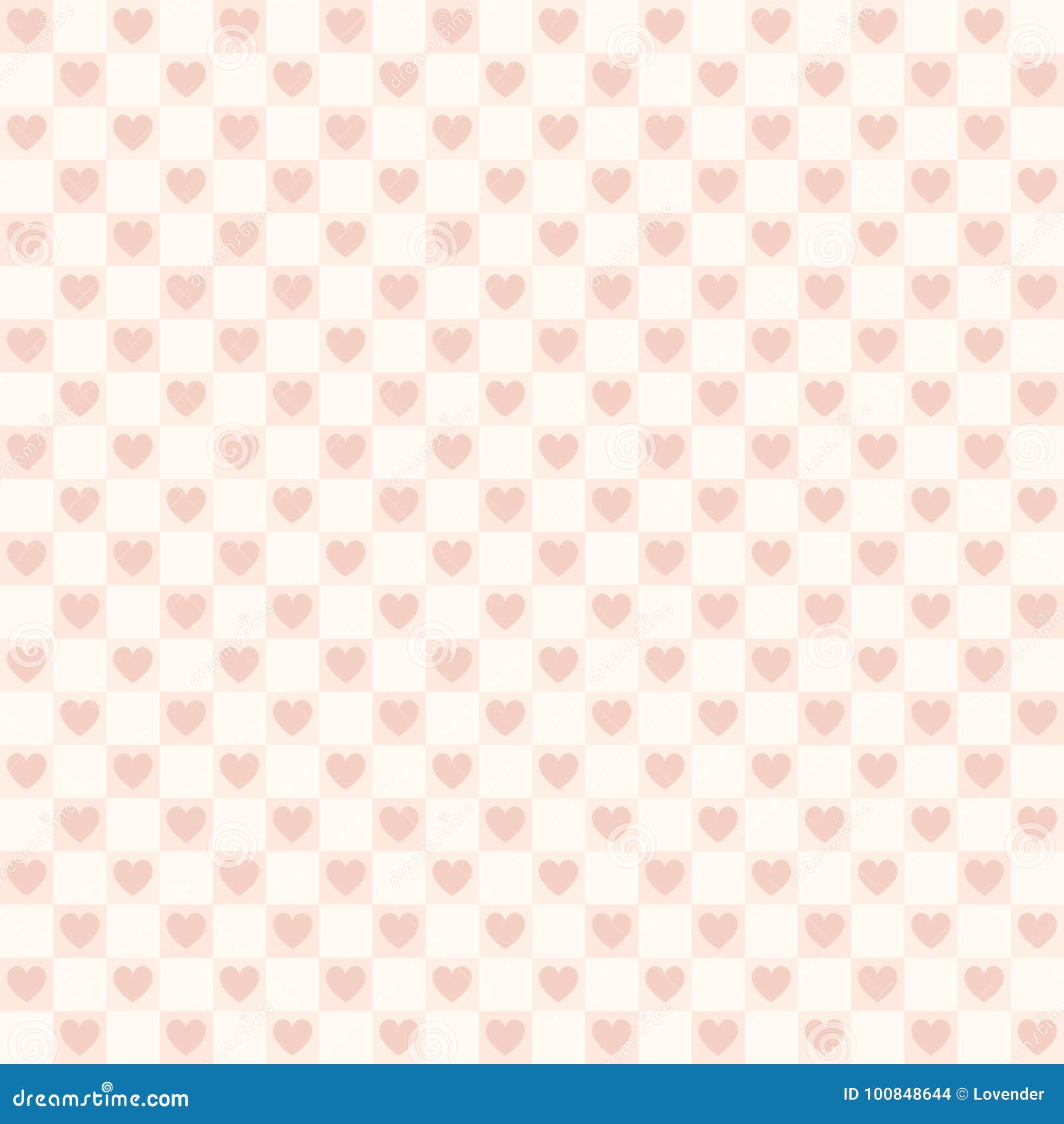 Rose Checkered Pattern with Hearts. Seamless Vector Stock Vector ...