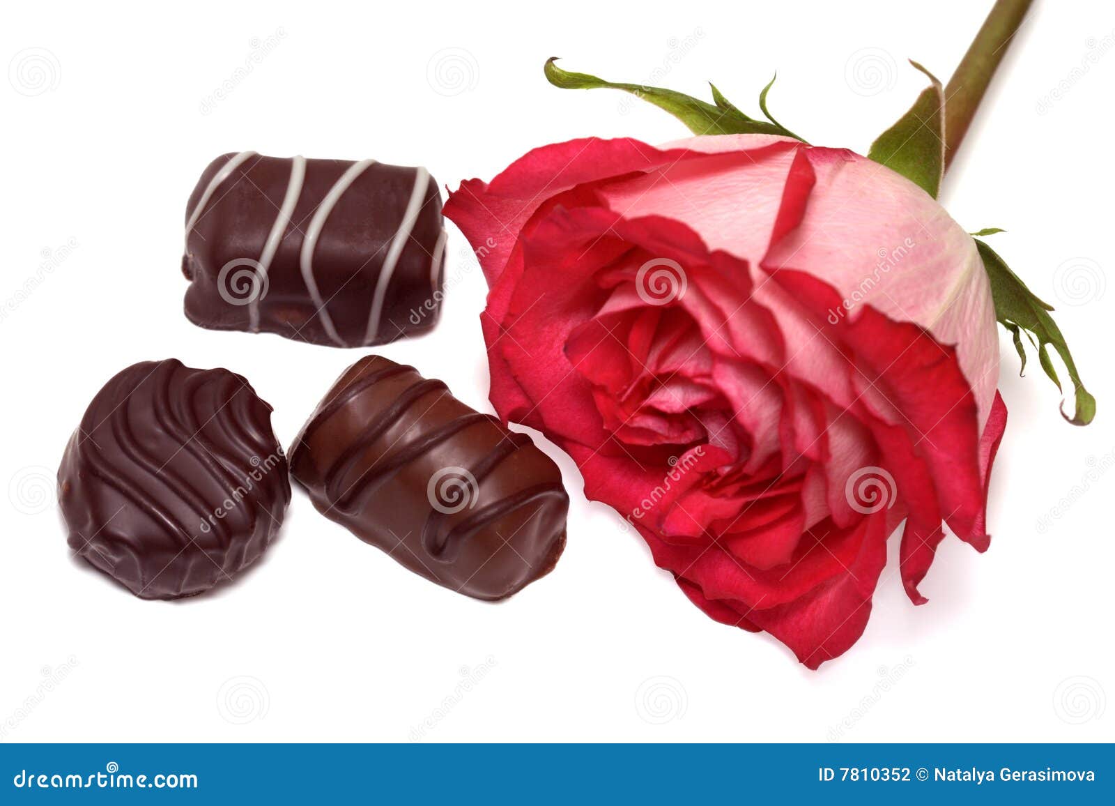 Rose and chocolate stock photo. Image of three, fondant - 7810352