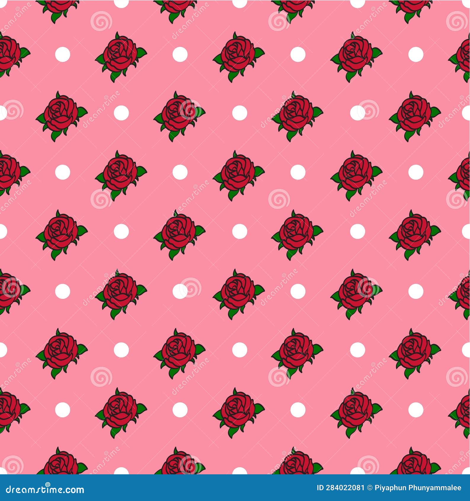 Graphic Rose and Circle Fabric Pattern 1 Stock Vector - Illustration of ...